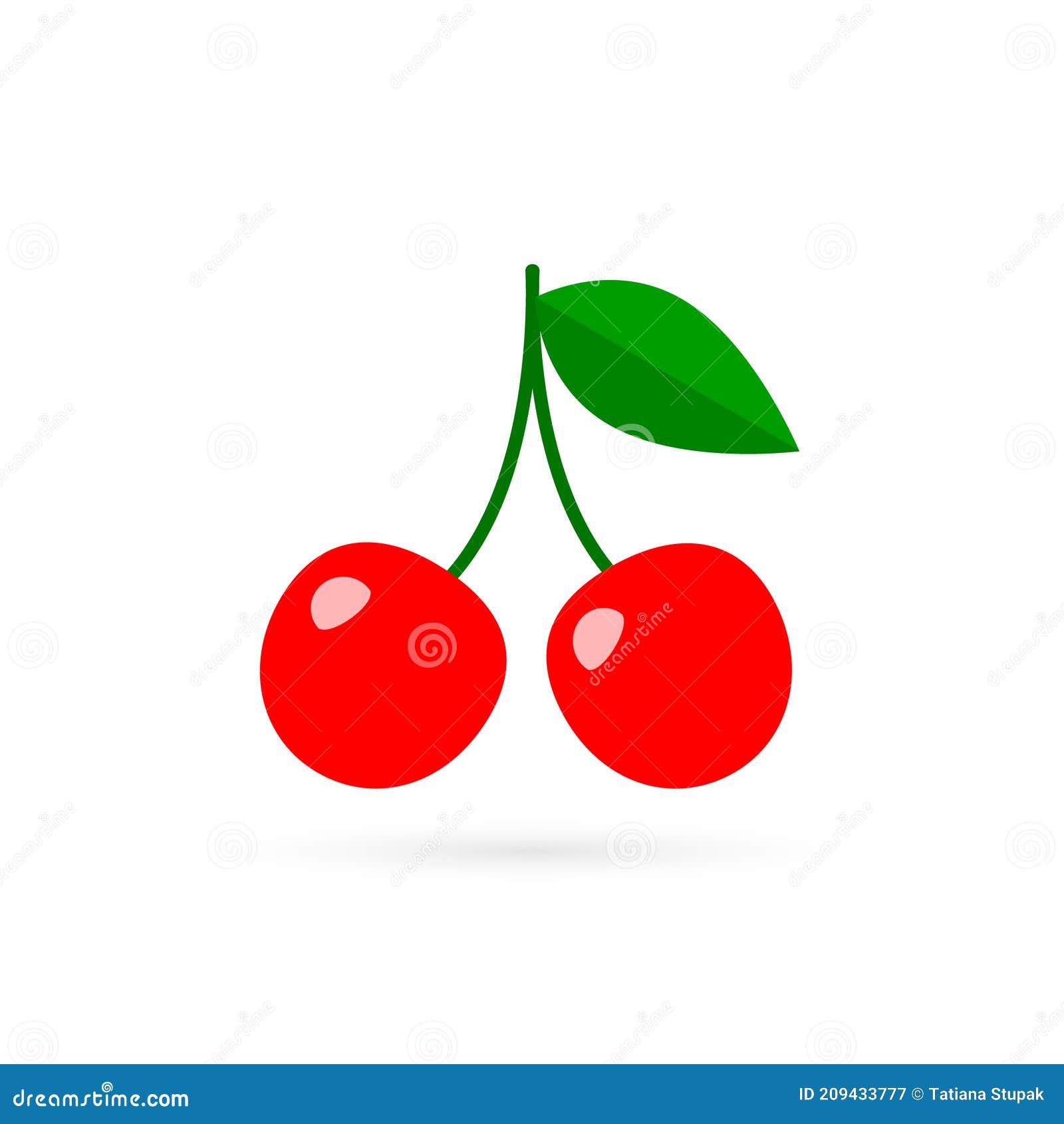 Símbolo Plano Del Vector Del Icono De Cereza Ilustración del Vector ...