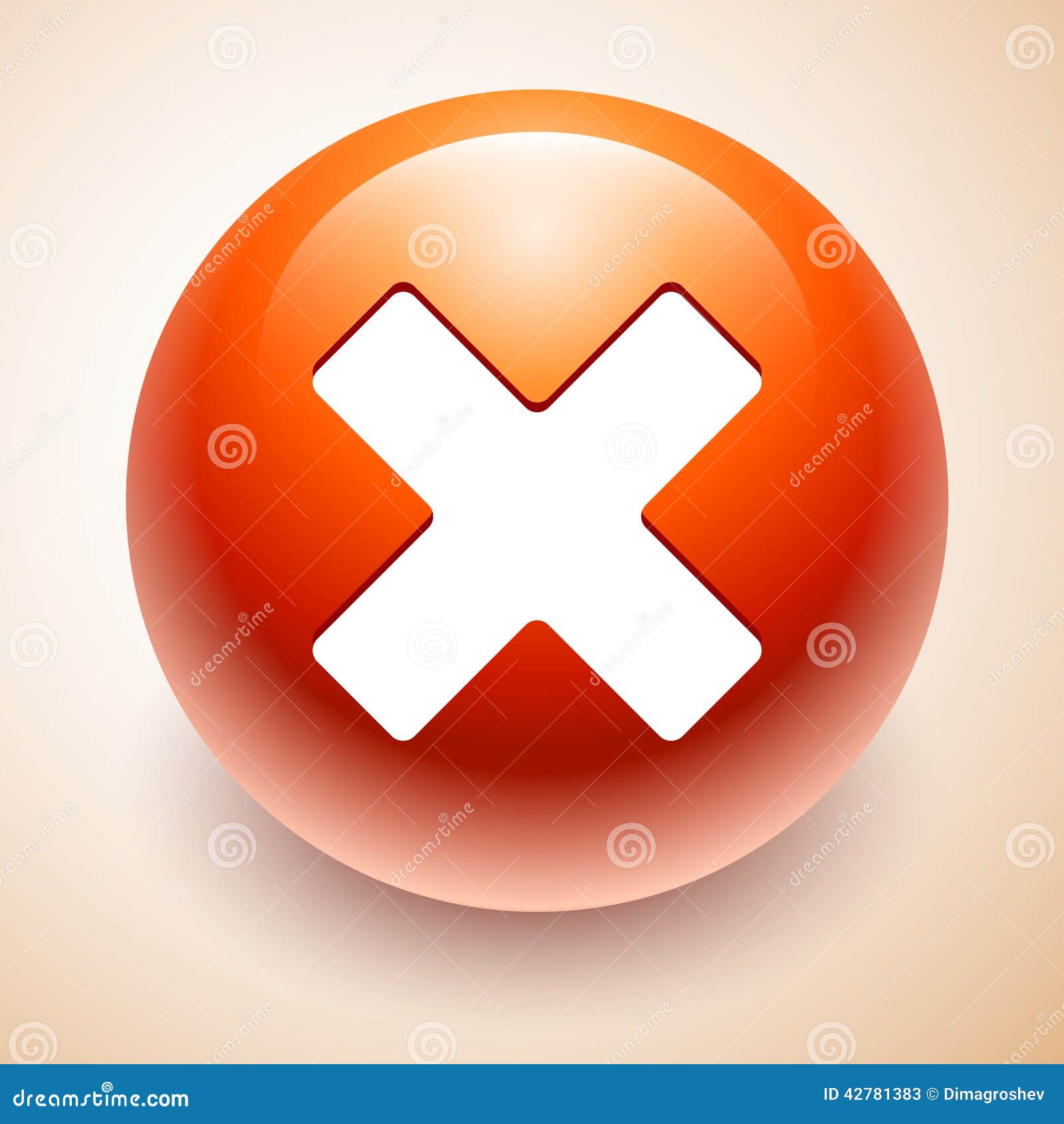 Símbolo vermelho negado ilustração stock. Ilustração de sinal - 42781383