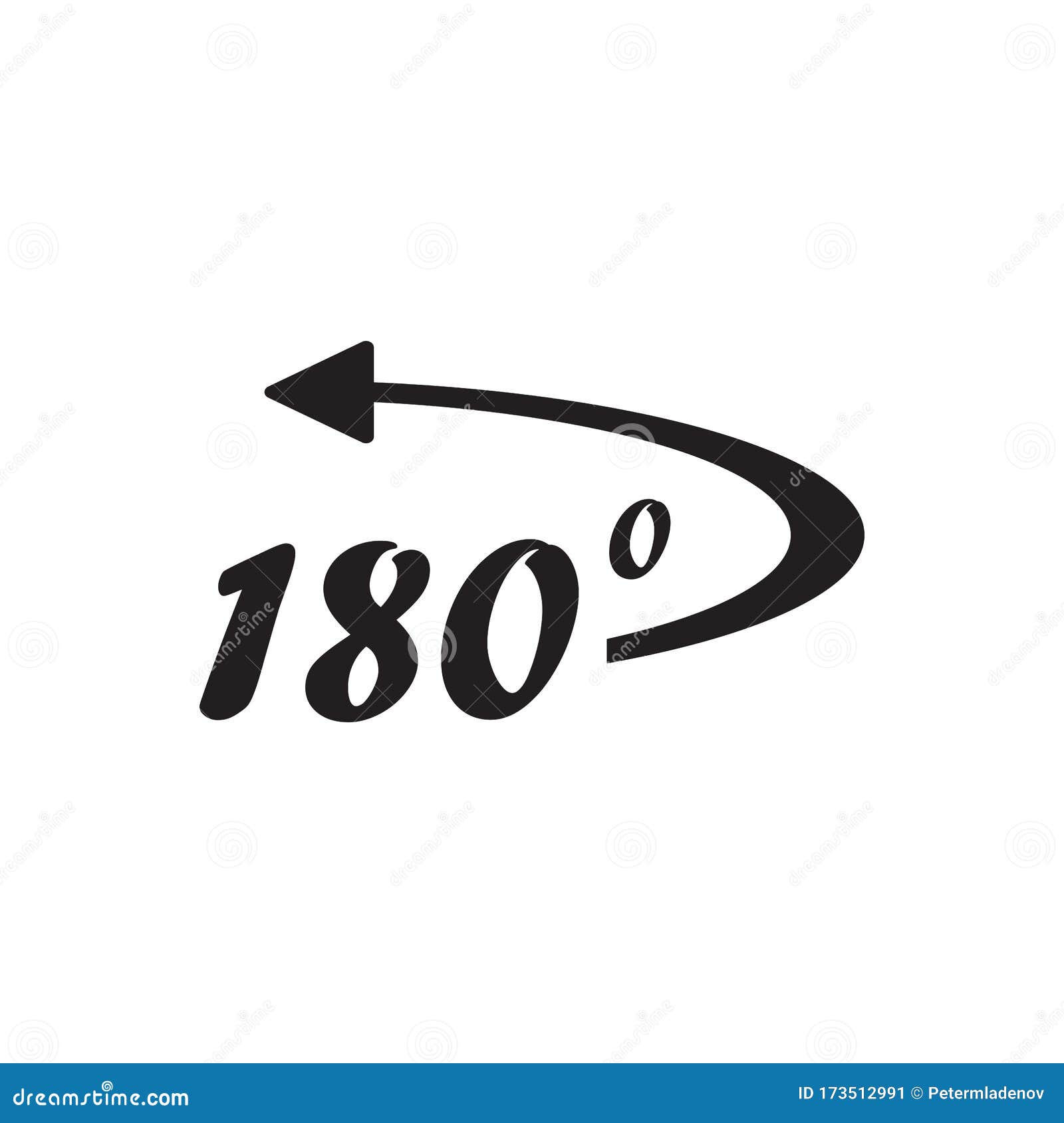 Símbolo Vetor Angular De 180 Graus Isolado Em Fundo Branco Ilustração ...