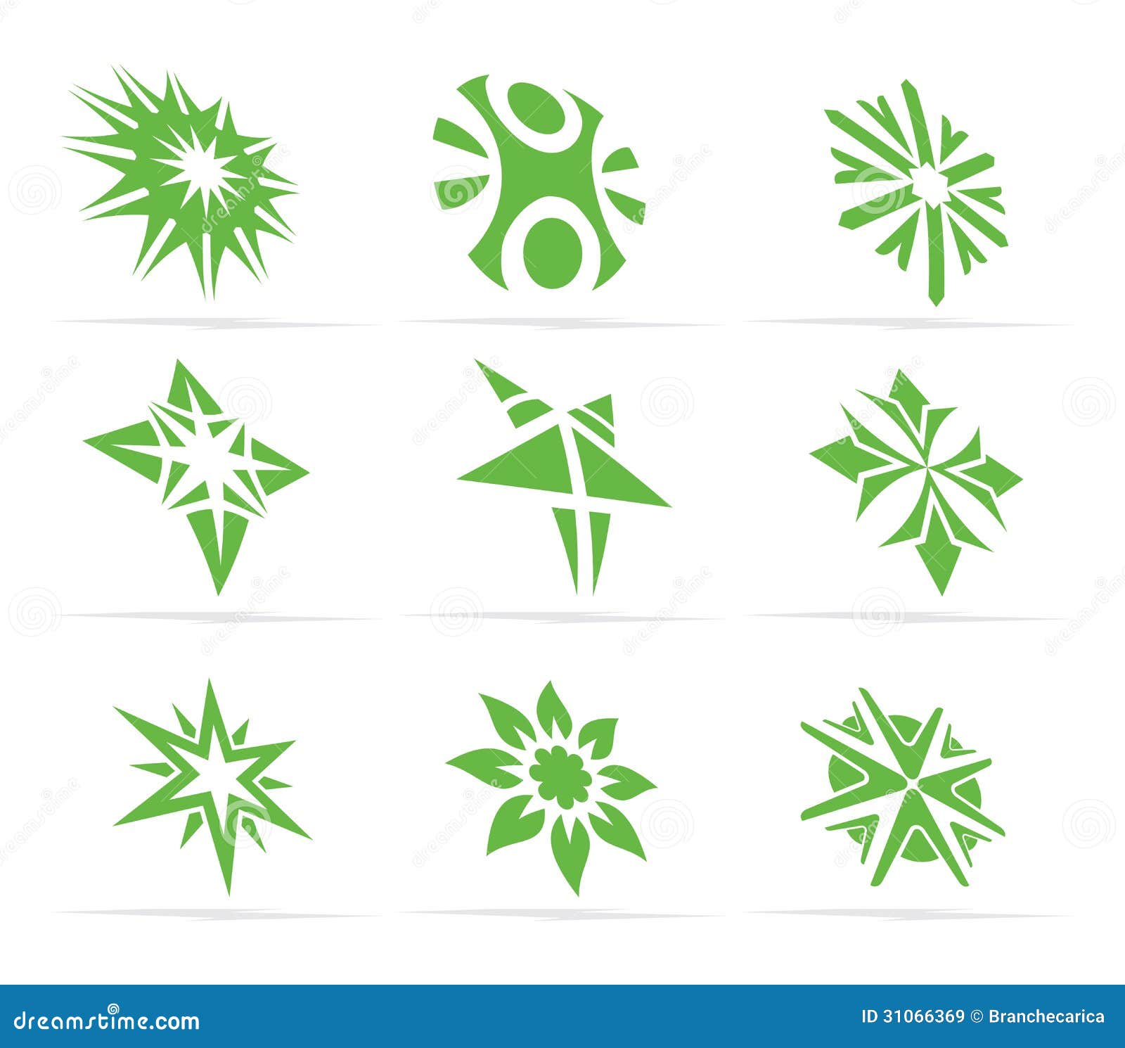 Símbolos abstractos verdes ilustración del vector. Ilustración de ...