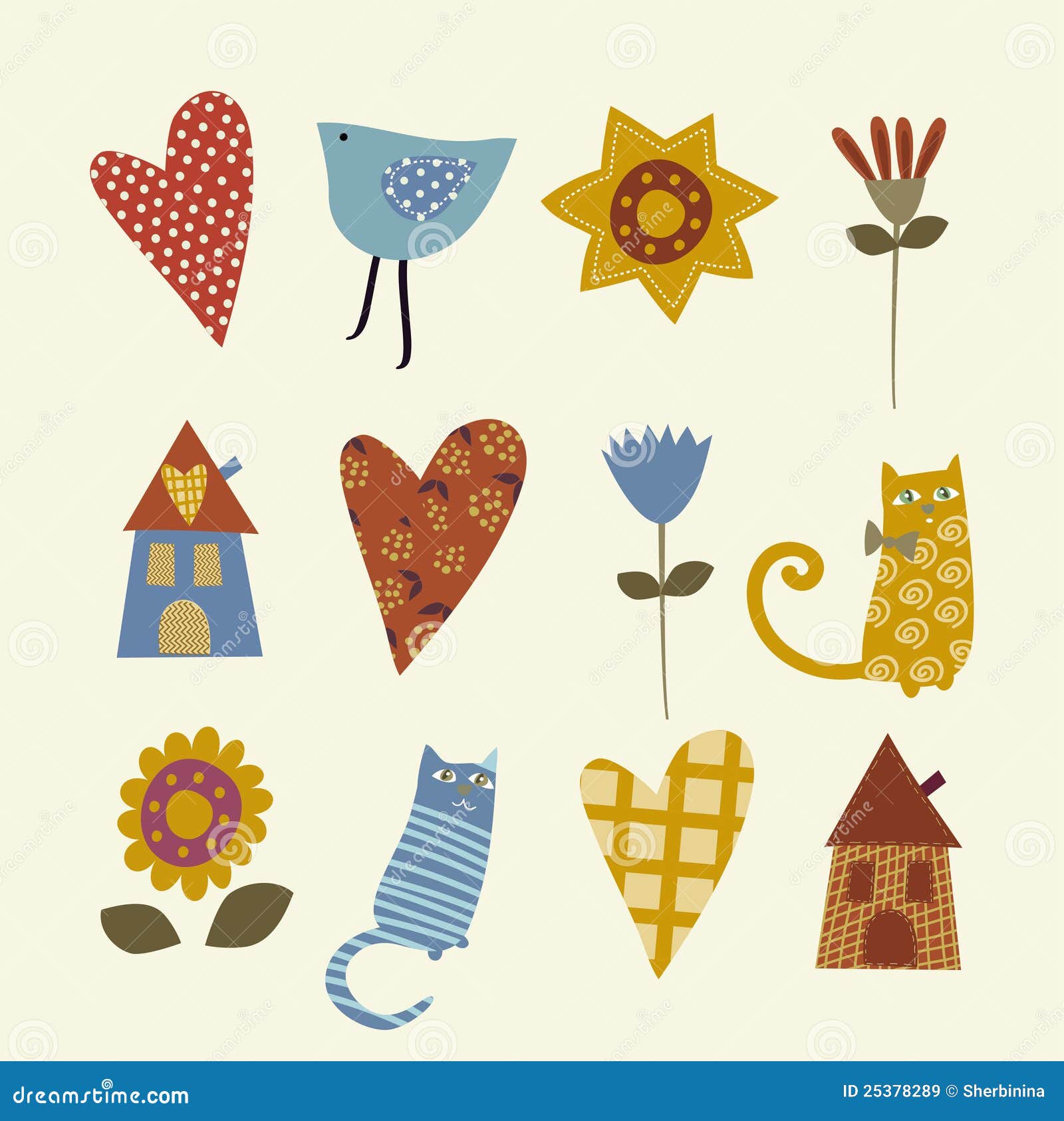 Símbolos coloridos ilustração do vetor. Ilustração de elementos - 25378289