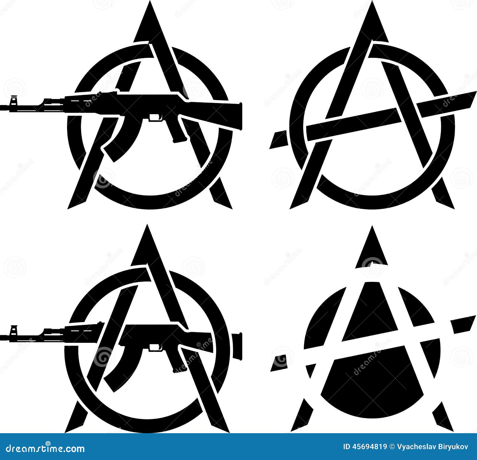 Símbolos da anarquia ilustração do vetor. Ilustração de vetor - 45694819