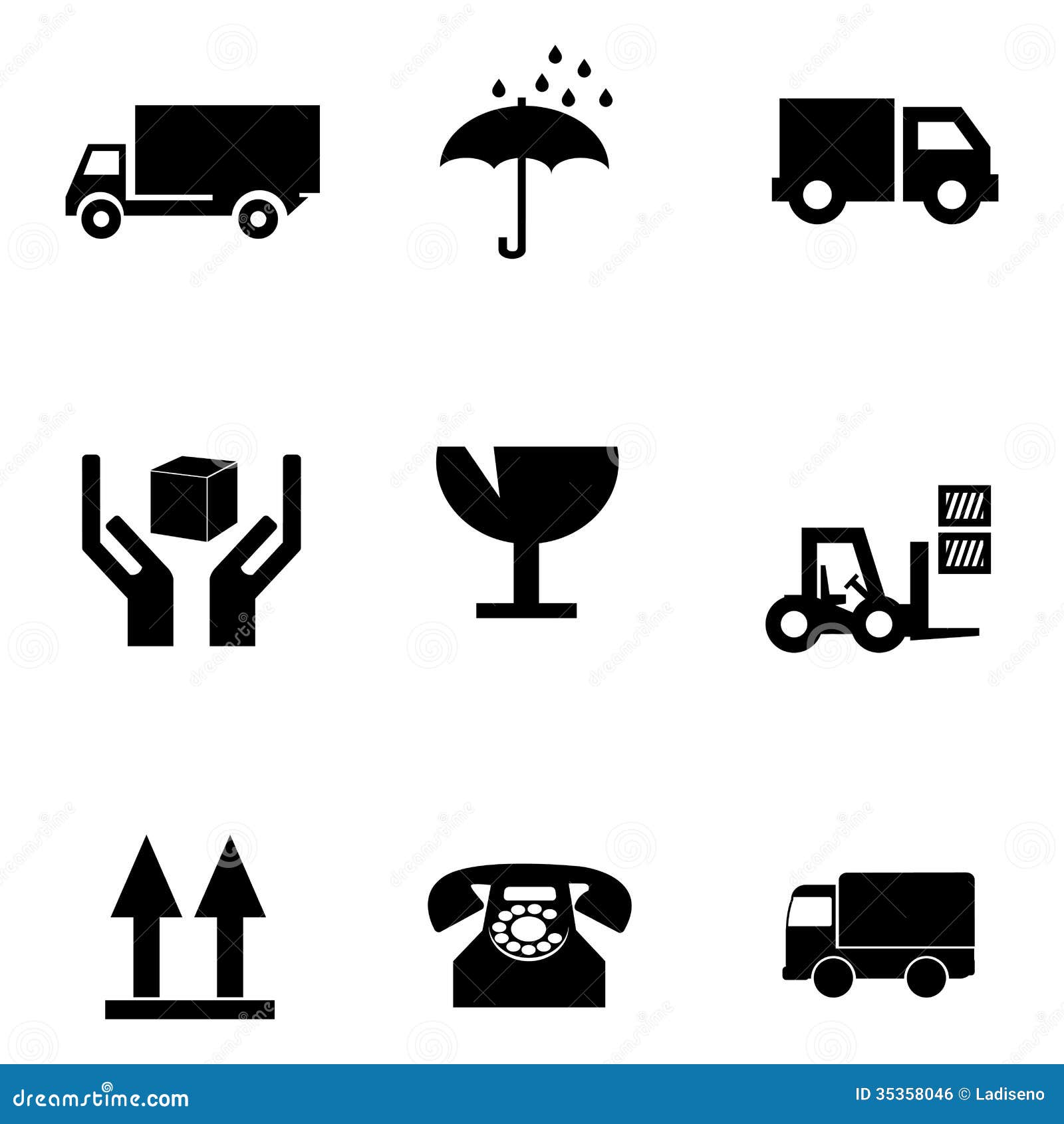 Símbolos da entrega ilustração do vetor. Ilustração de livre - 35358046