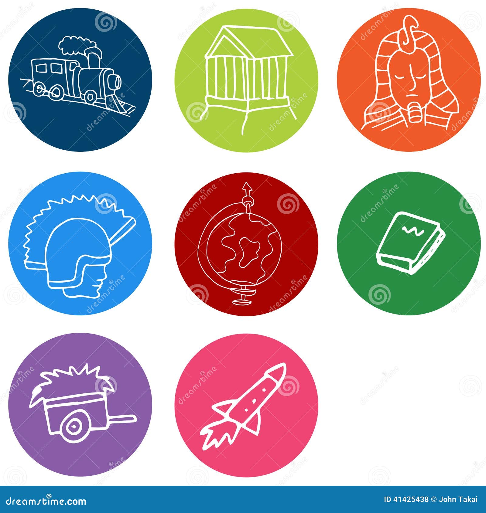 Símbolos da história ilustração do vetor. Ilustração de roda - 41425438