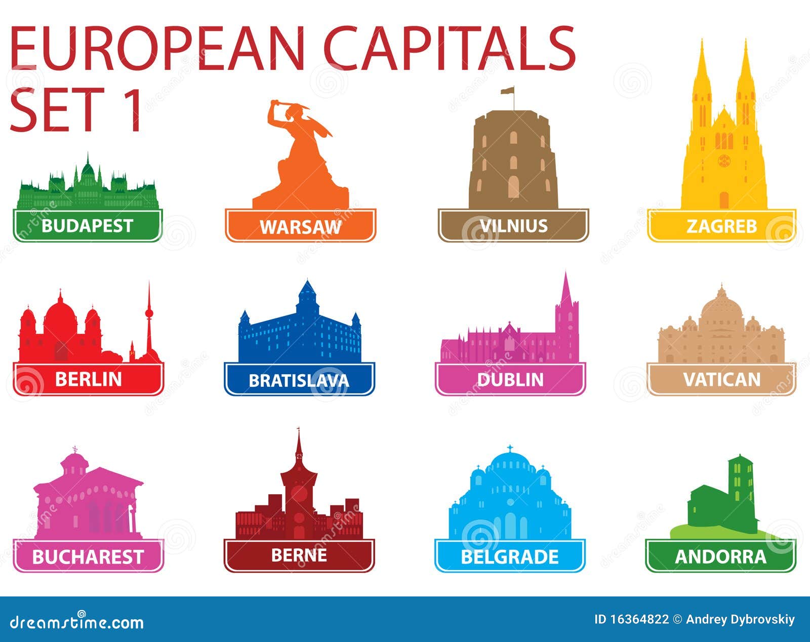 Símbolos De Capital Europeos Ilustración del Vector - Ilustración de ...