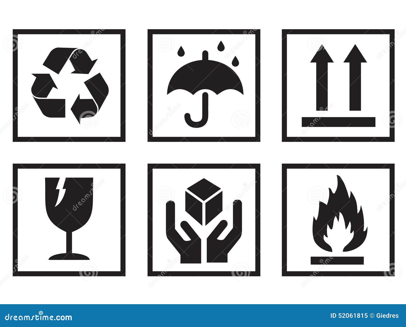 Símbolos de empaquetado ilustración del vector. Ilustración de fuego ...