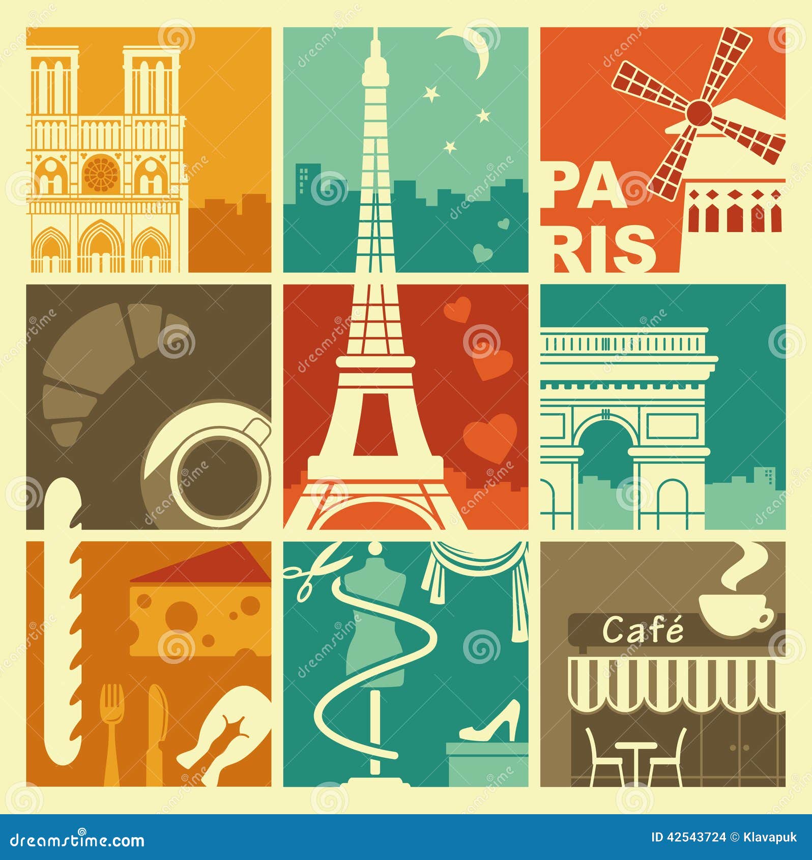 Símbolos de Francia ilustración del vector. Ilustración de silueta ...