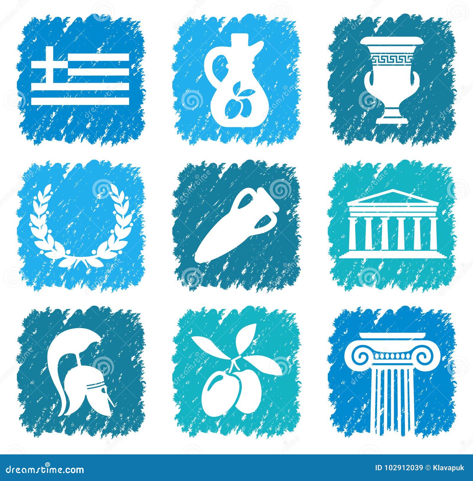 Símbolos de Grecia ilustración del vector. Ilustración de antiguo ...