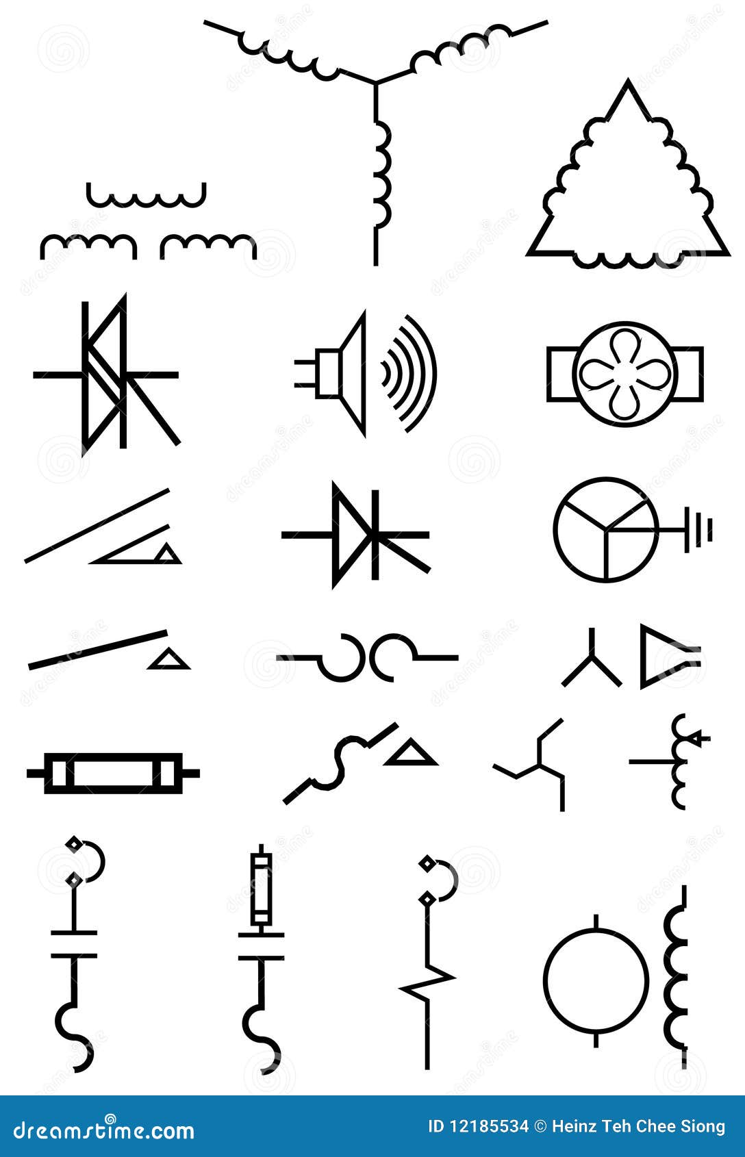 Símbolos De La Corriente Eléctrica Ilustración del Vector - Ilustración ...