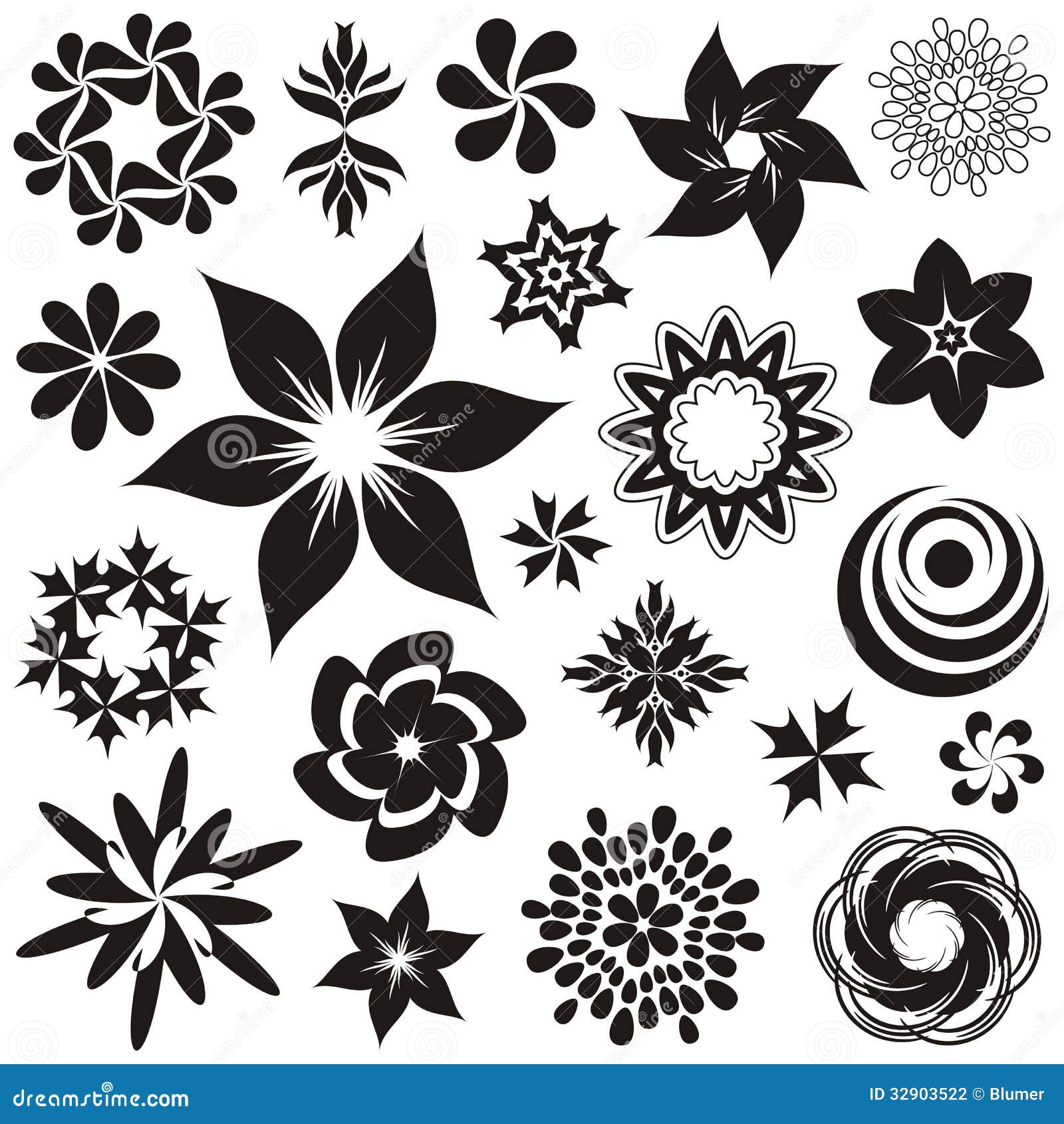 Símbolos de la flor ilustración del vector. Ilustración de fondo - 32903522