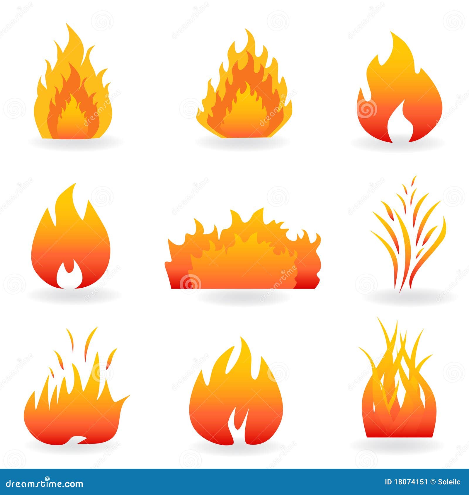 Símbolos De La Llama Y De Fuego Ilustración del Vector - Ilustración de ...