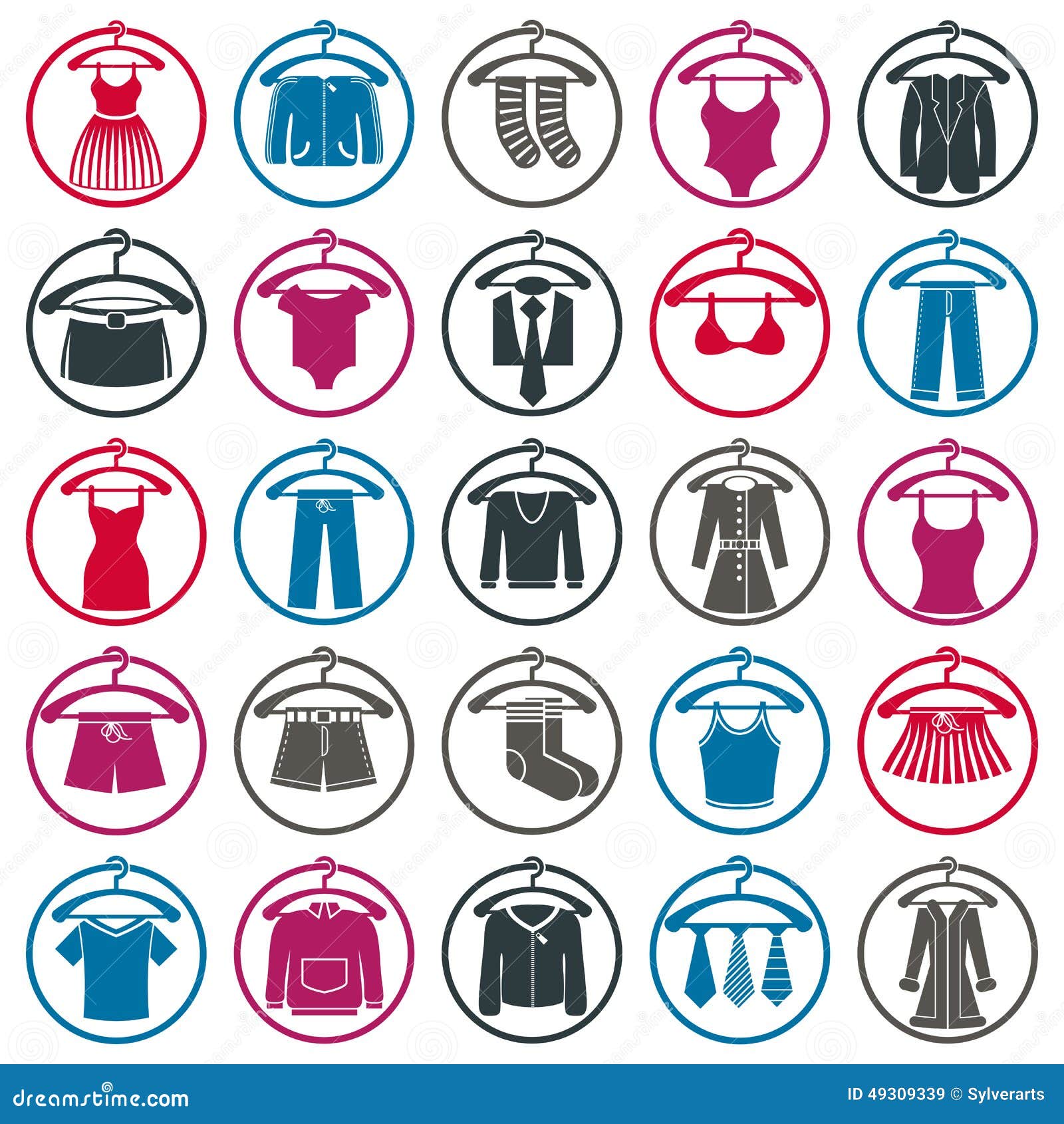 Símbolos De La Ropa, Ropa Aislada Del Vector Ilustración del Vector ...