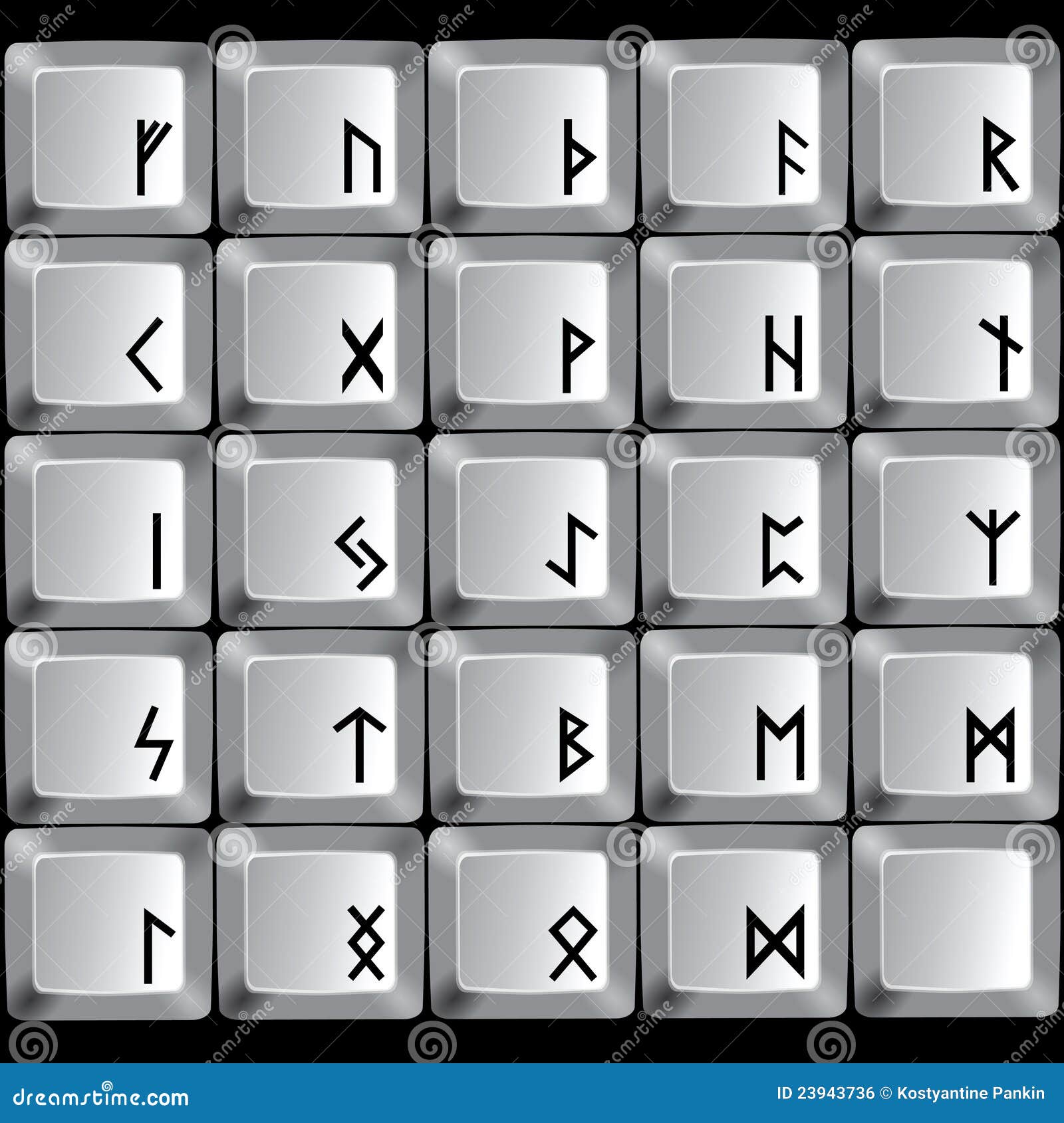 Símbolos de la runa ilustración del vector. Ilustración de fortuna ...