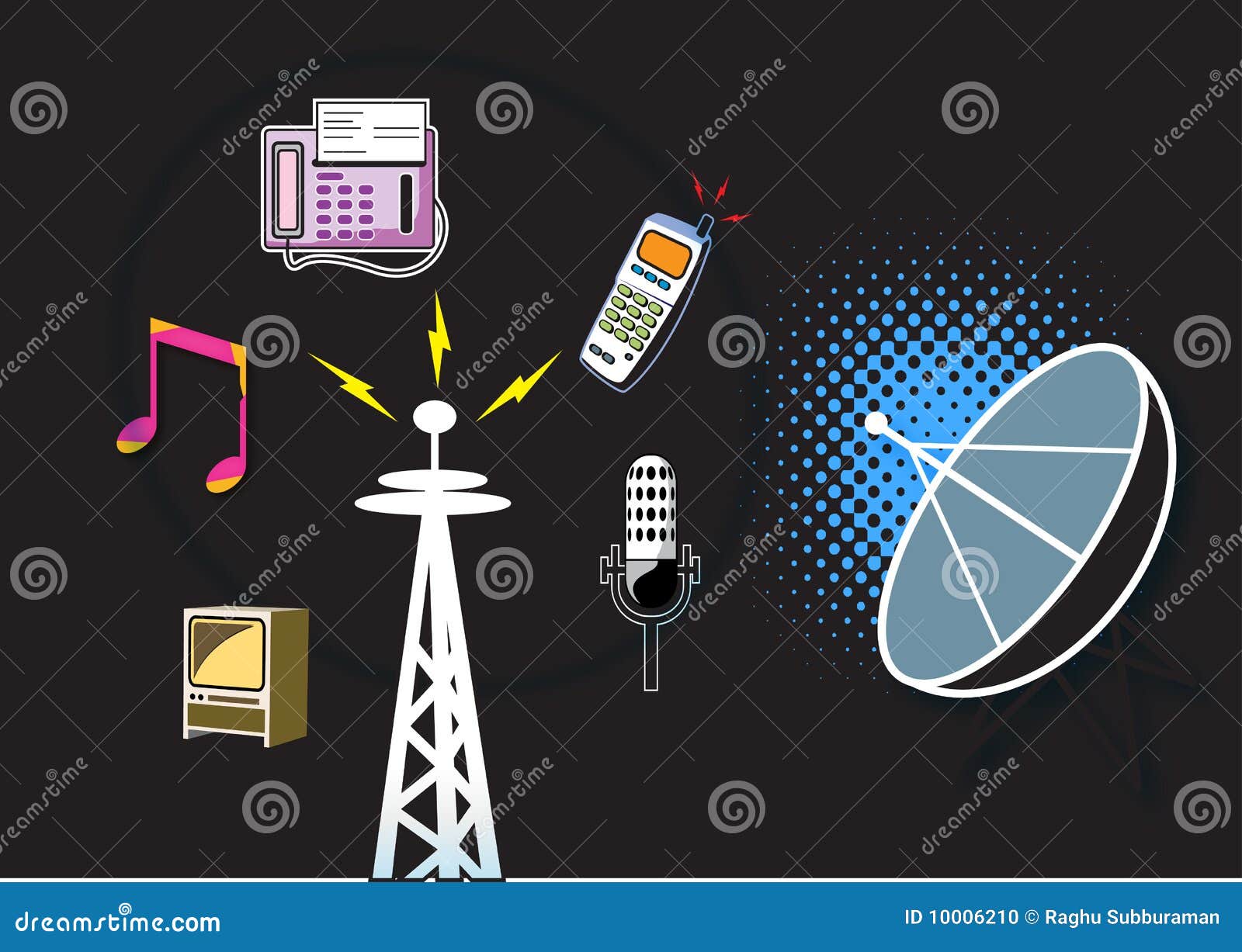 Símbolos De La Telecomunicación Stock de ilustración - Ilustración de ...