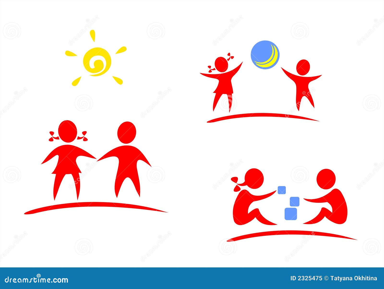 Símbolos de los niños ilustración del vector. Ilustración de alegre ...