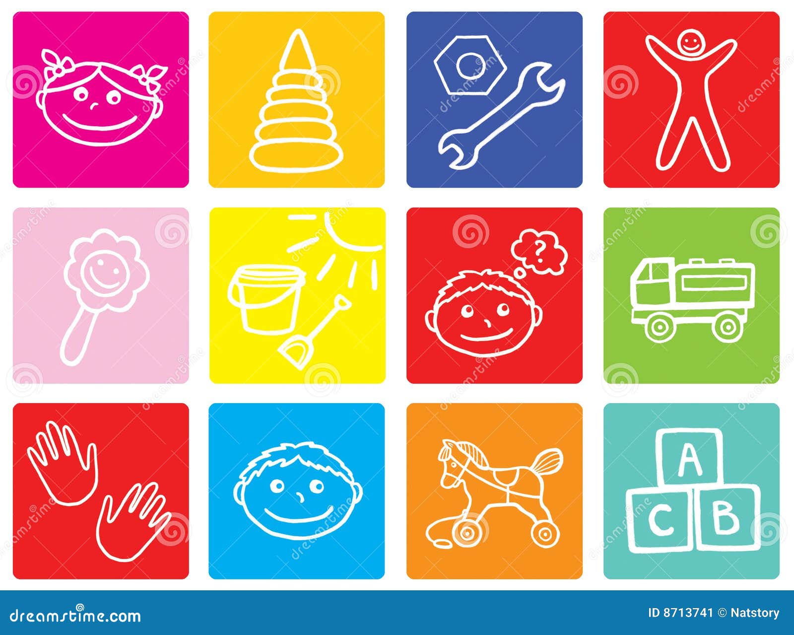 Símbolos de los niños stock de ilustración. Ilustración de cabrito ...