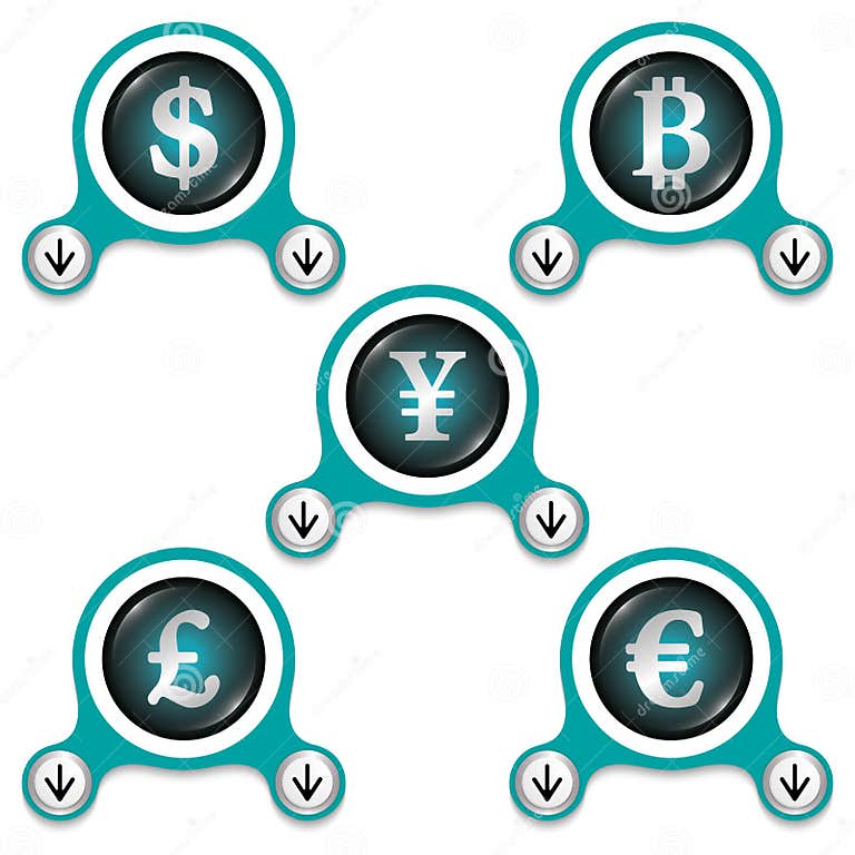 Símbolos de moedas ilustração do vetor. Ilustração de libra - 65320145