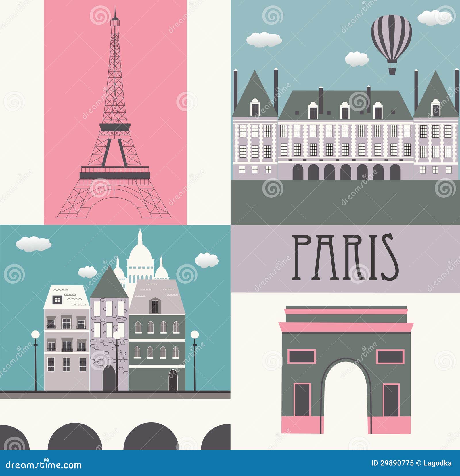 Símbolos de Paris. ilustração do vetor. Ilustração de cultura - 29890775