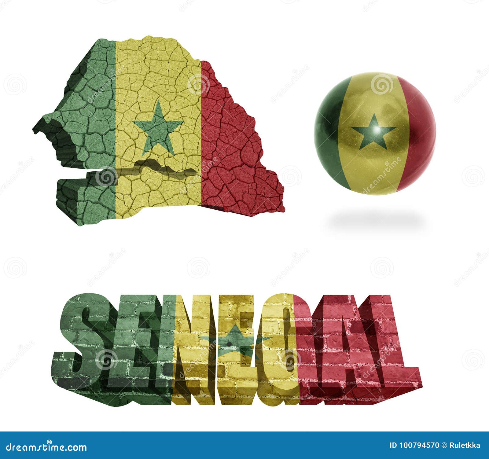 Símbolos de Senegal ilustração stock. Ilustração de nantes - 100794570