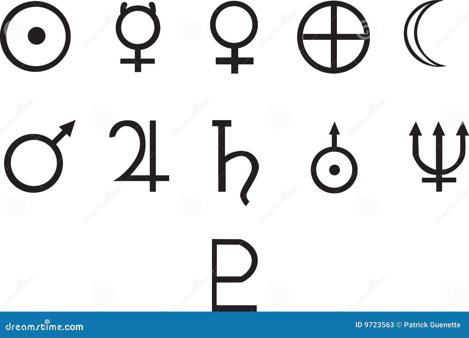 Símbolos De Todos Los Planetas Ilustración del Vector - Ilustración de ...