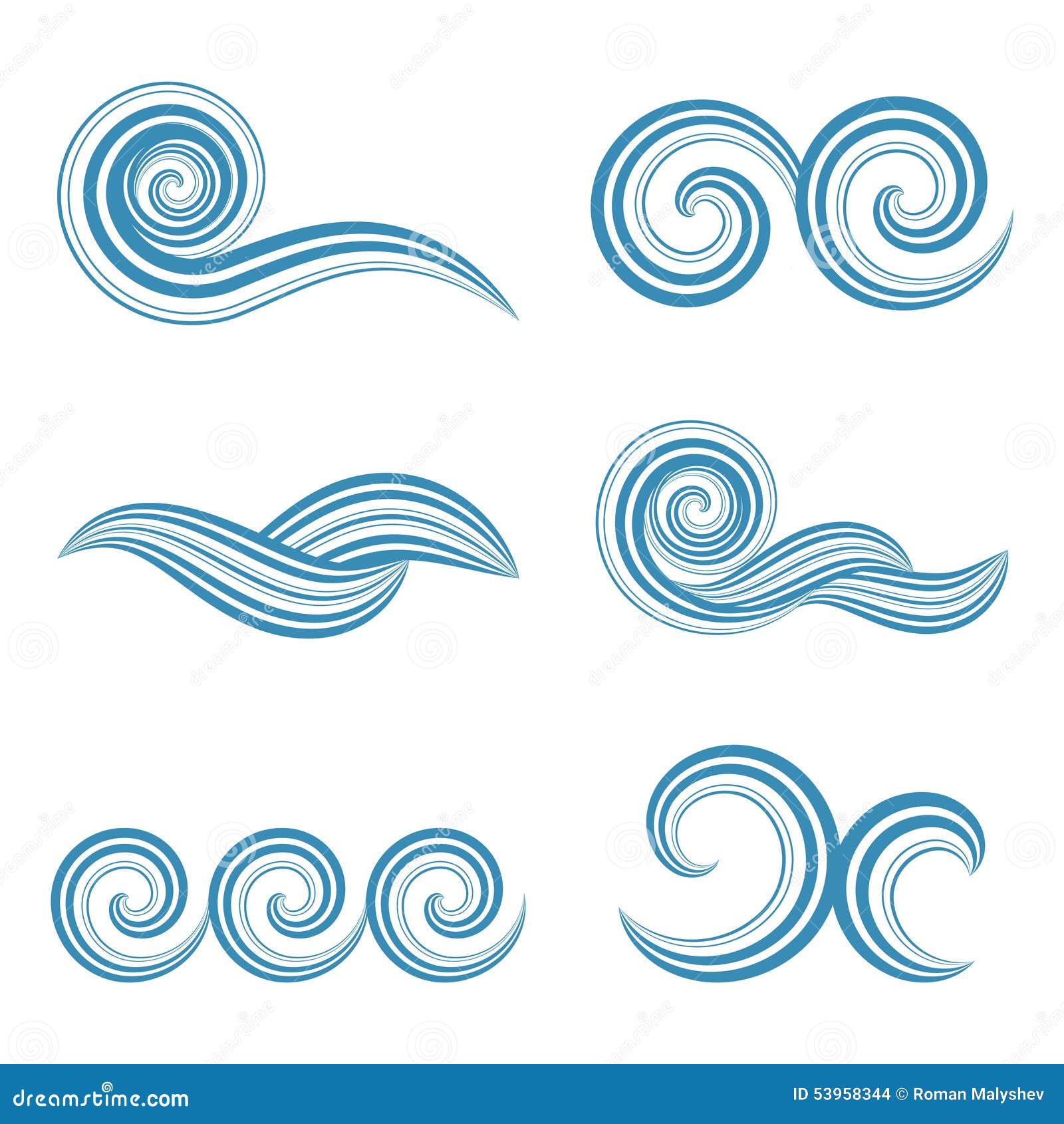 Símbolos del agua ilustración del vector. Ilustración de remolino ...