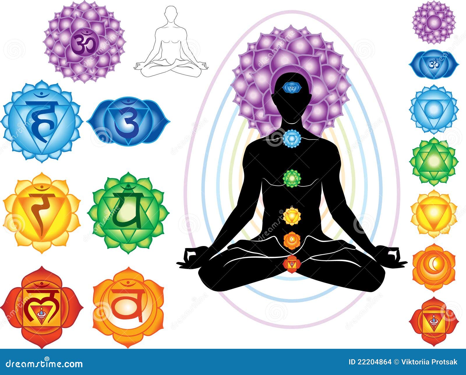 Símbolos del chakra ilustración del vector. Ilustración de mandala ...