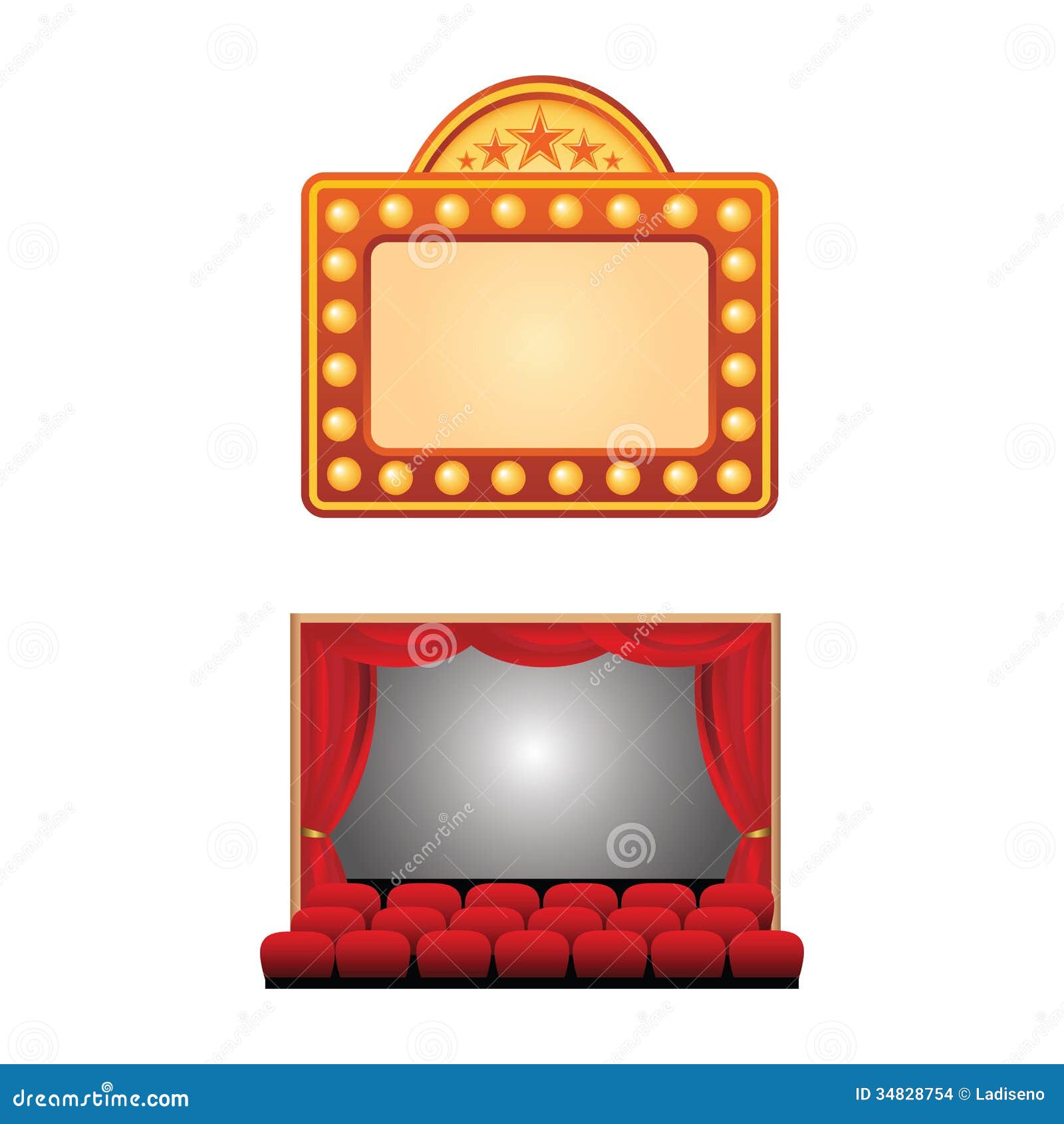 Símbolos del cine ilustración del vector. Ilustración de extracto ...