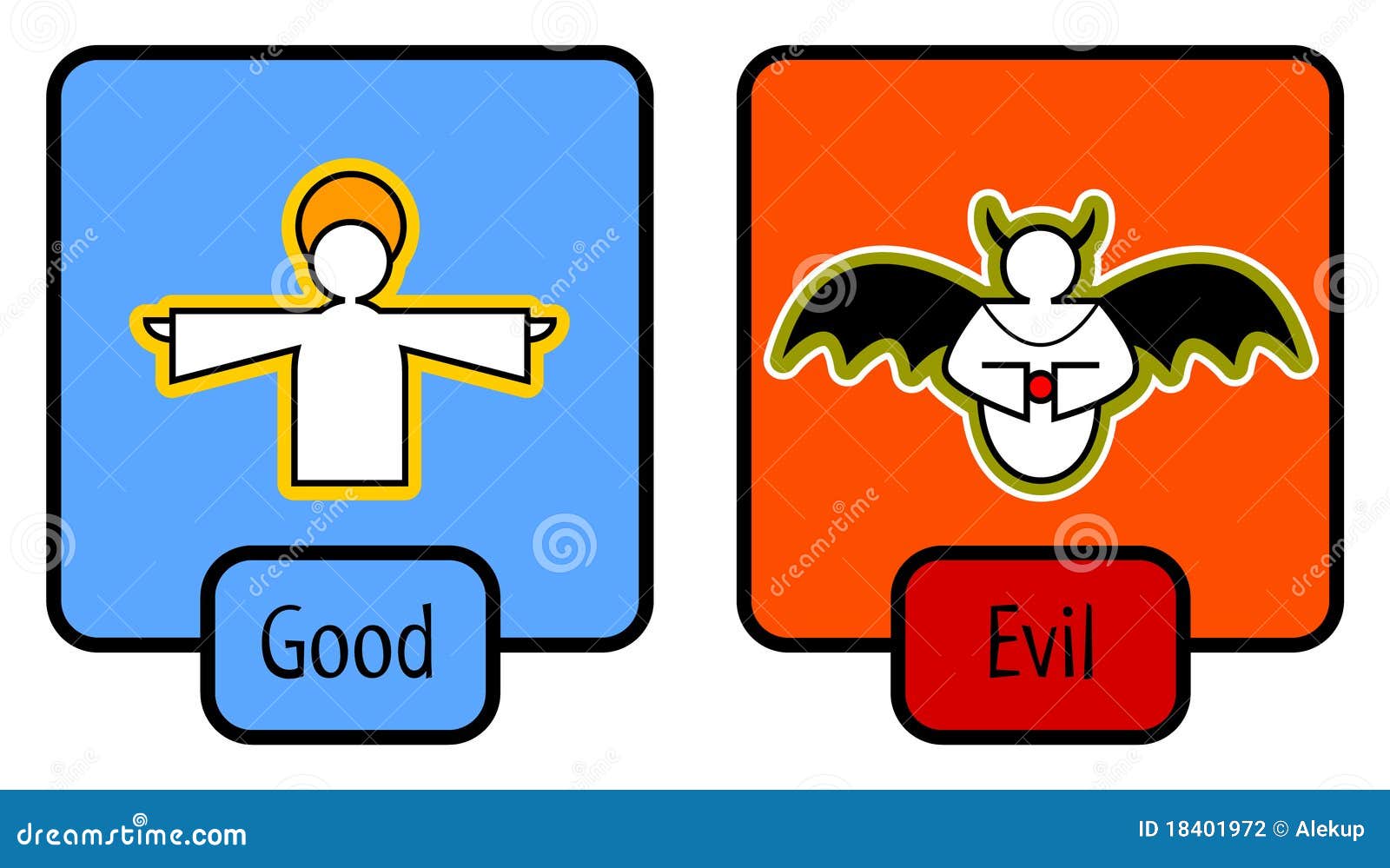 Símbolos Del El Bien Y El Mal Ilustración del Vector - Ilustración de ...