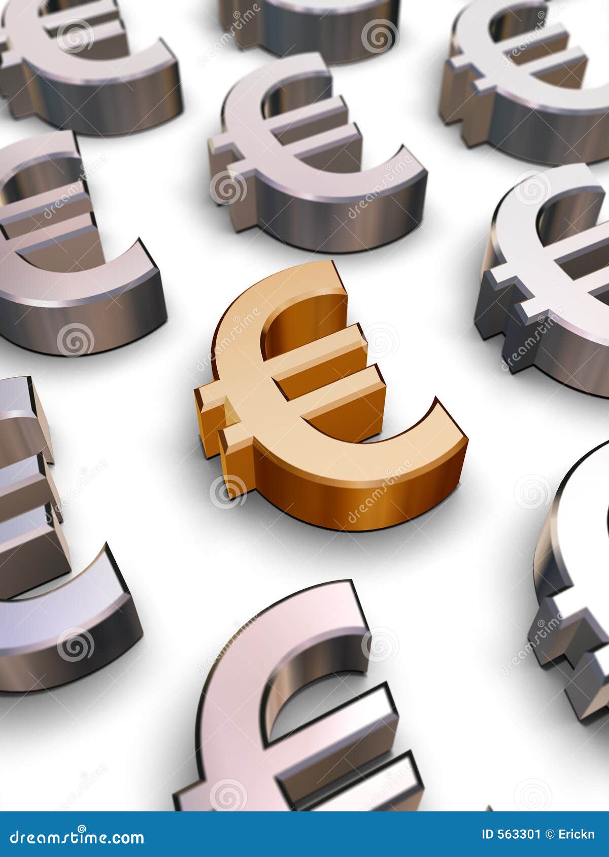 Símbolos del euro 3D stock de ilustración. Ilustración de rico - 563301