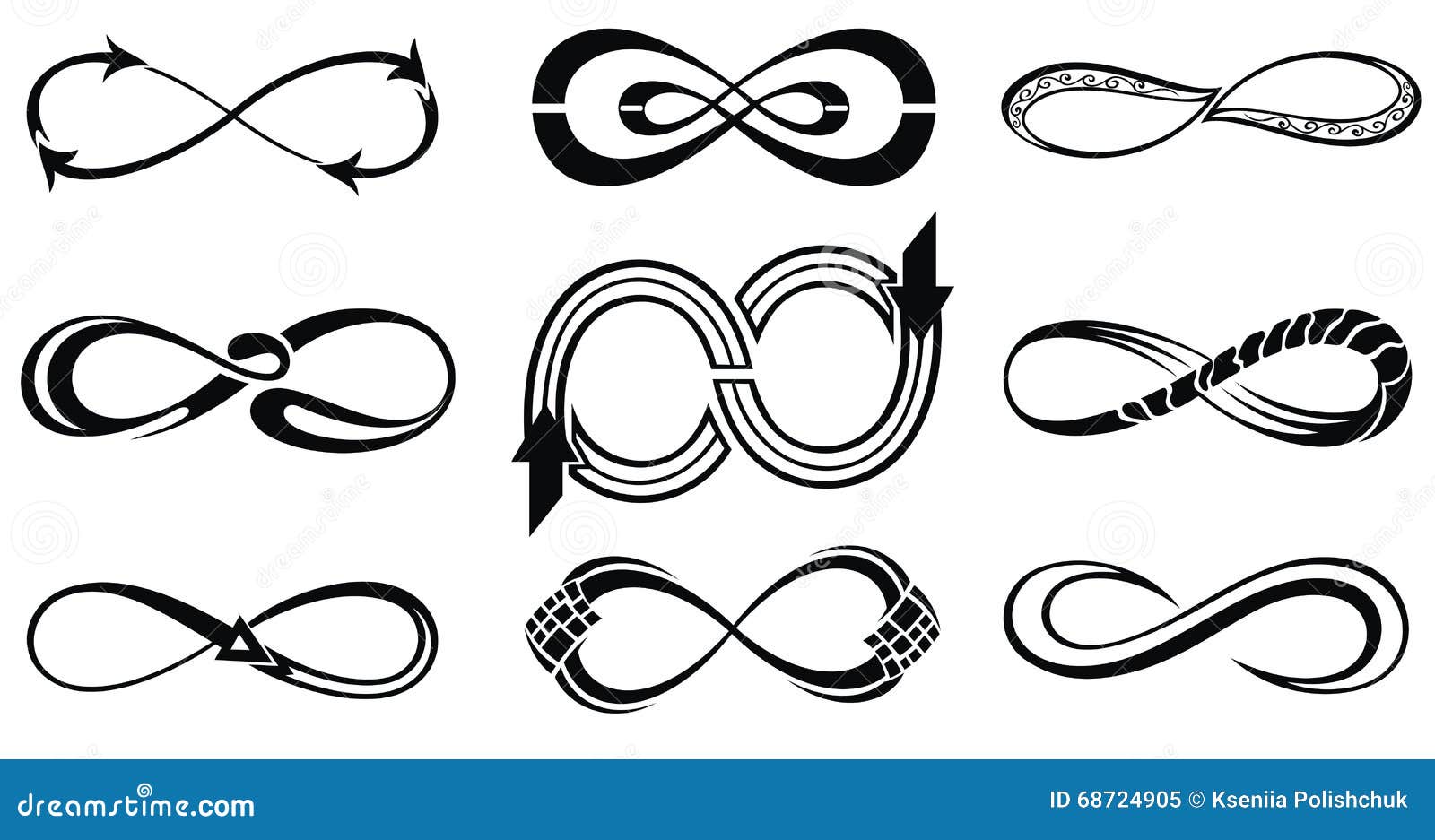 Símbolos del infinito ilustración del vector. Ilustración de pictograma ...