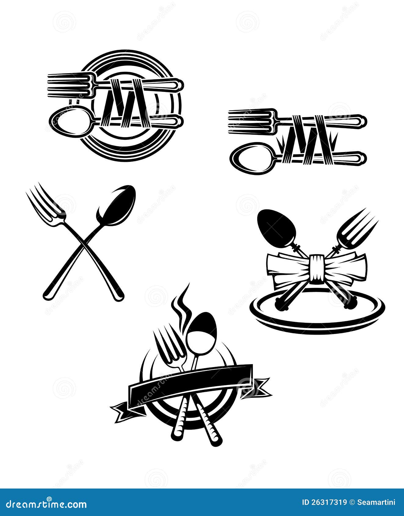 Símbolos Del Menú Del Restaurante Ilustración del Vector - Ilustración ...