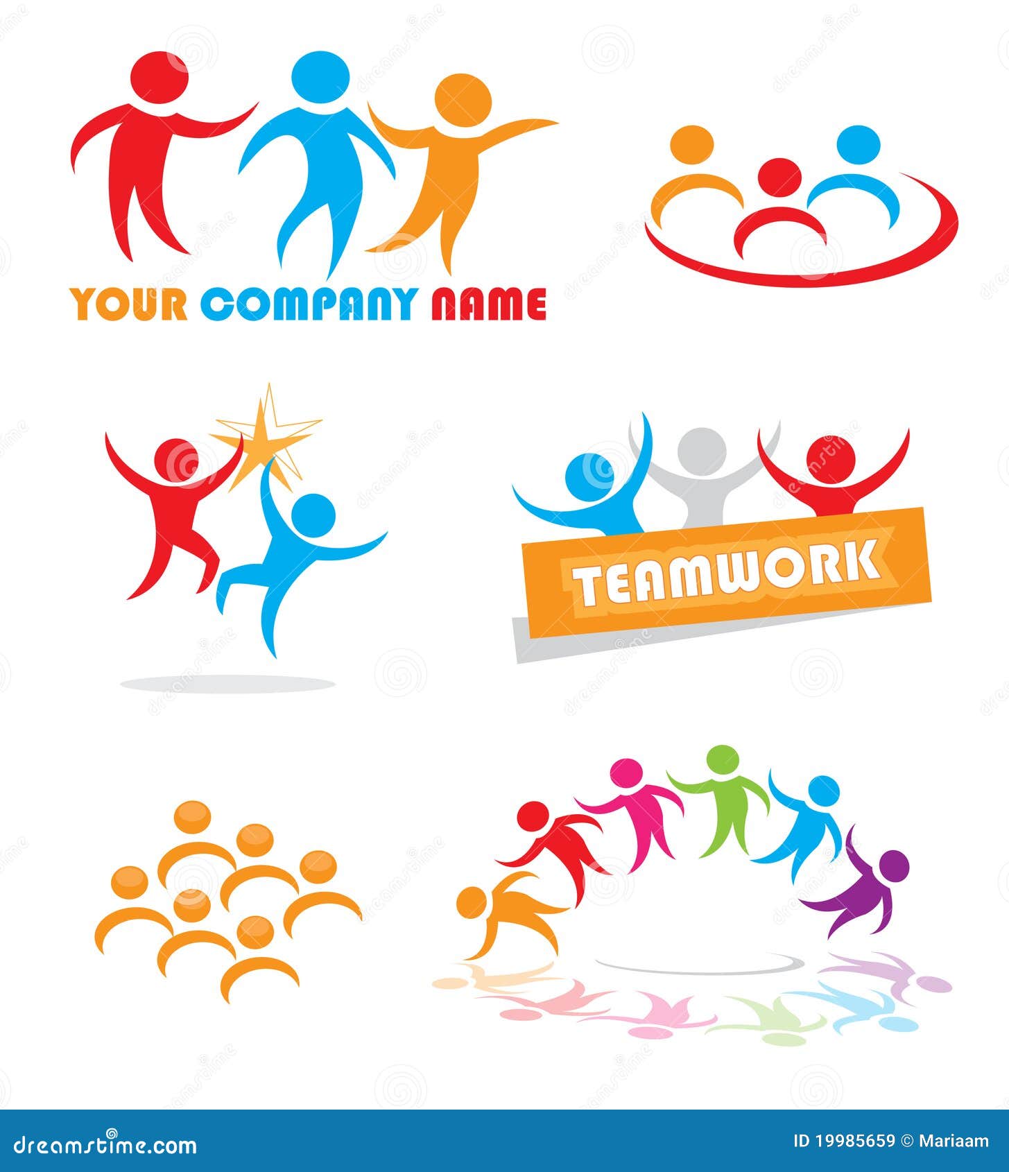 Símbolos Del Trabajo En Equipo Ilustración del Vector - Ilustración de ...