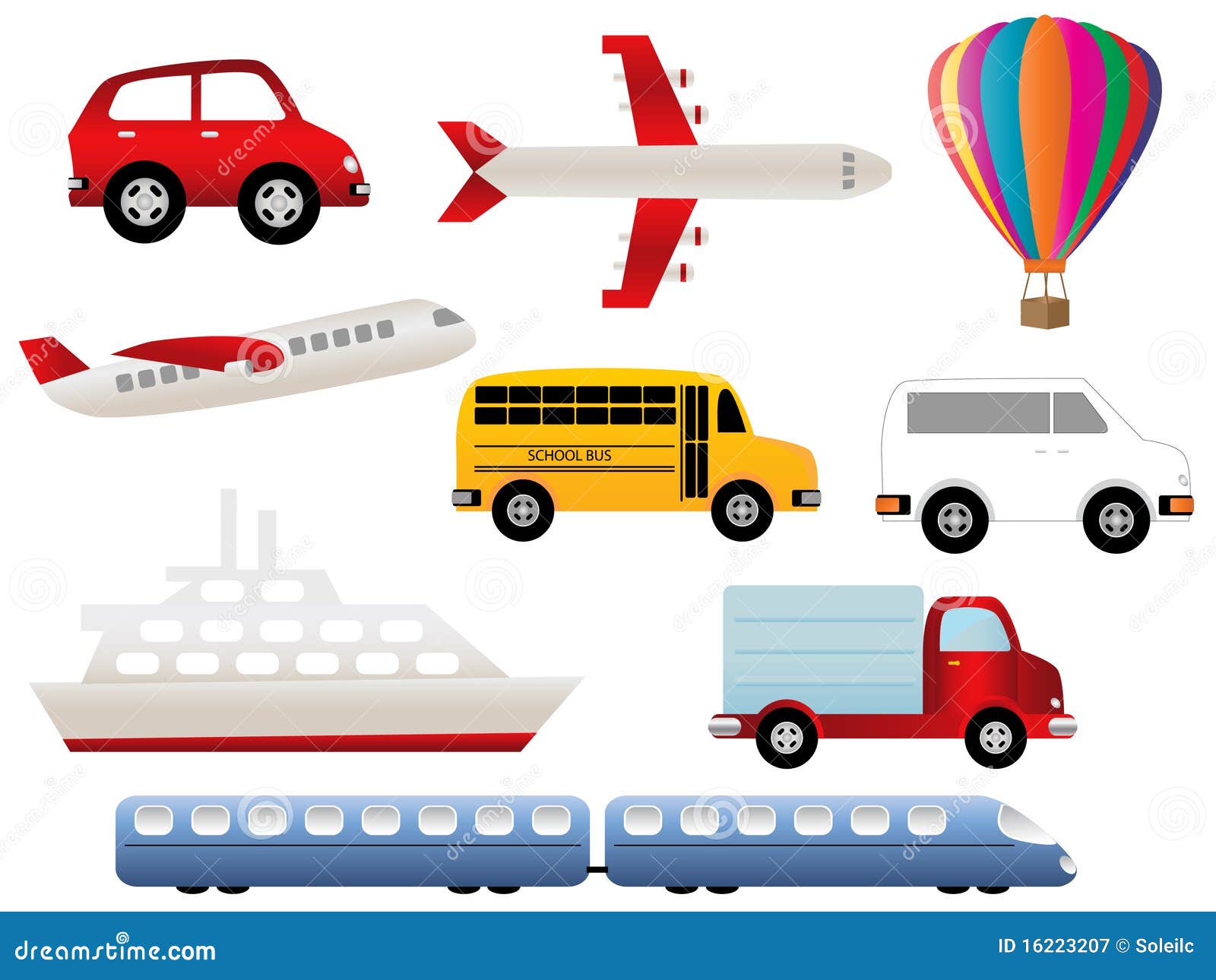 Símbolos del transporte ilustración del vector. Ilustración de aire ...