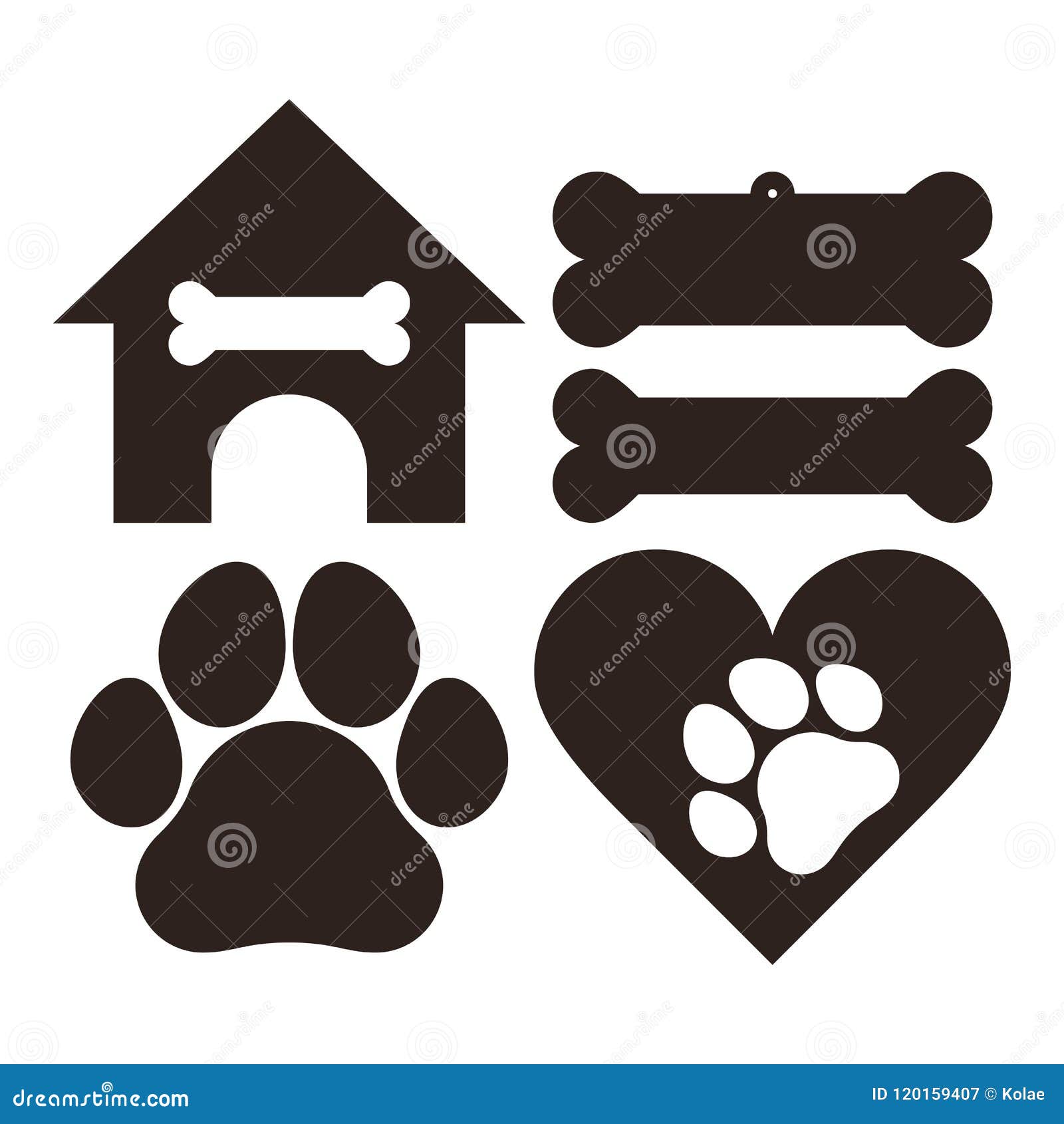 Símbolos Determinados Del Perro Ilustración del Vector - Ilustración de ...