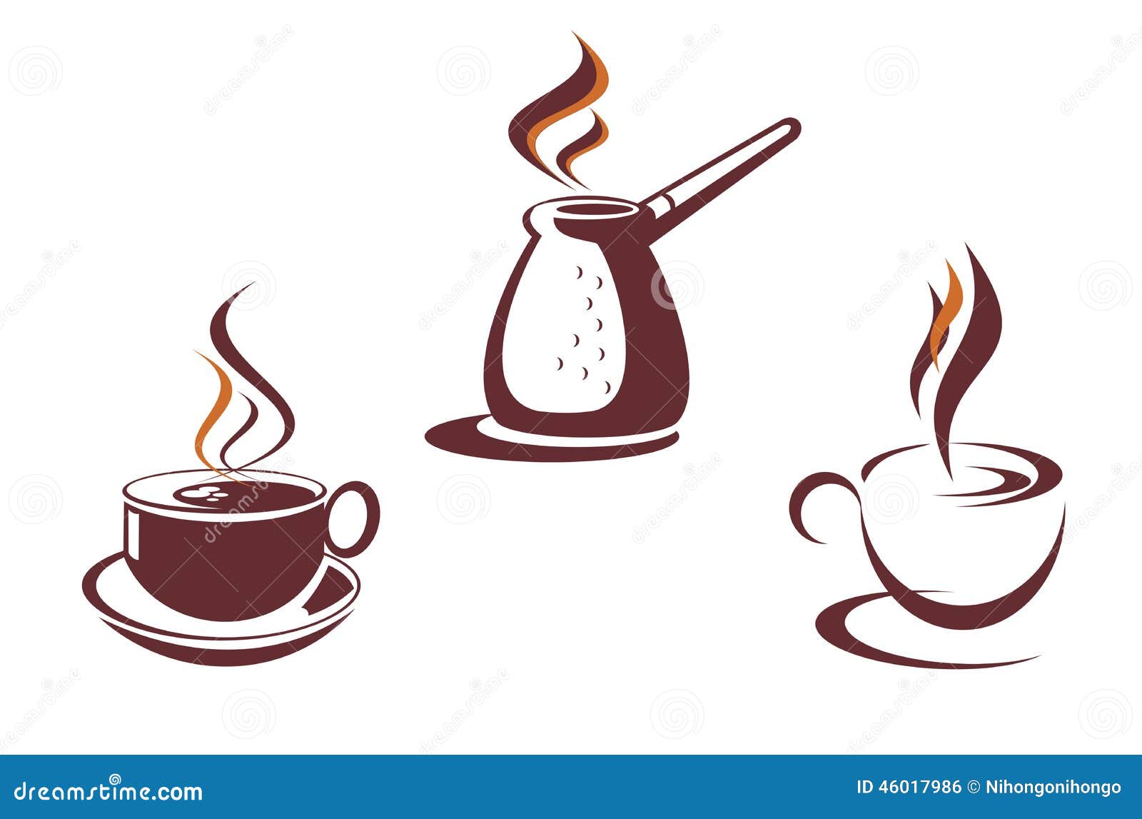 Símbolos do café ilustração do vetor. Ilustração de fundo - 46017986