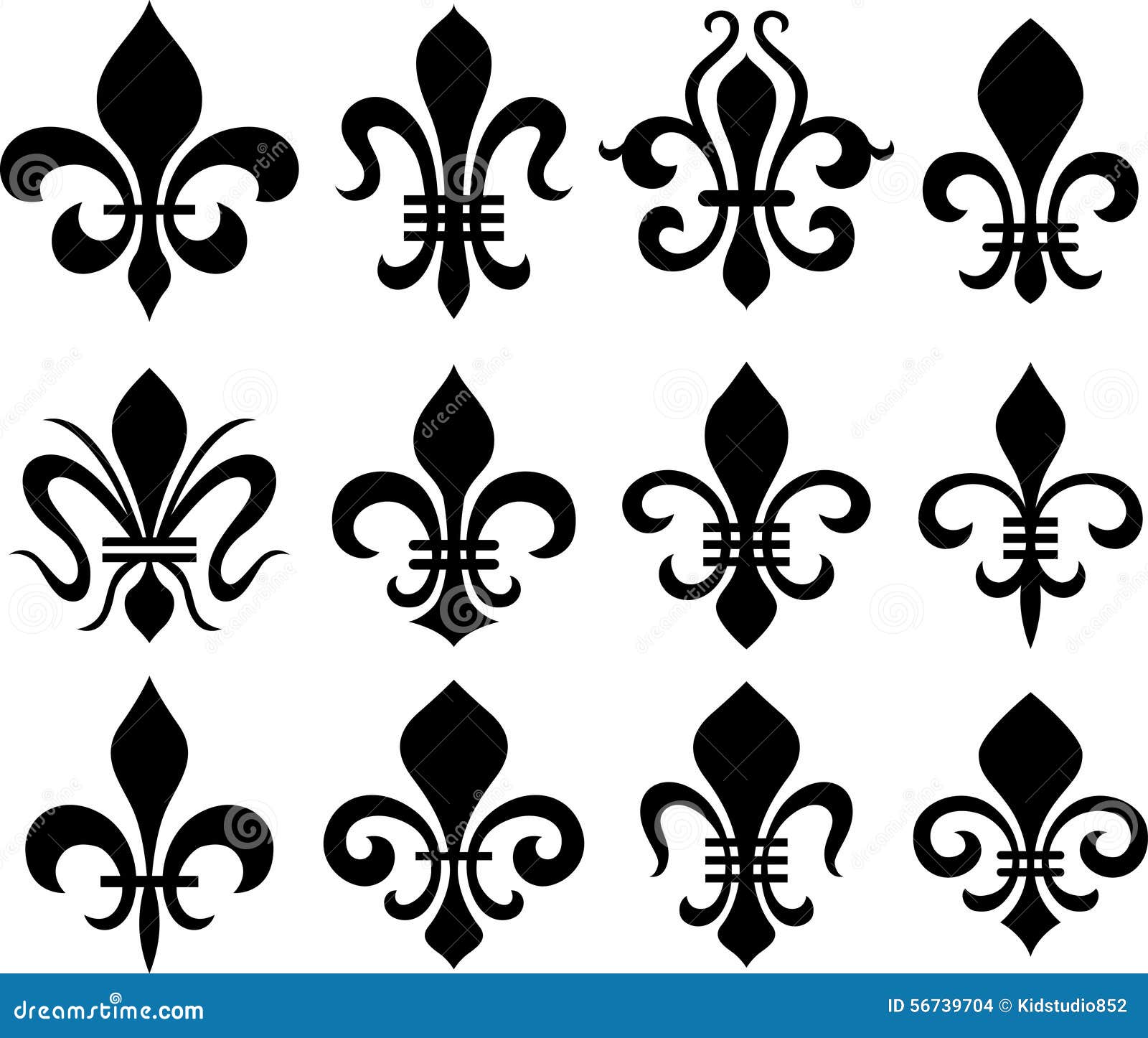 Símbolos Do Clássico Da Flor De Lis Ilustração do Vetor - Ilustração de ...
