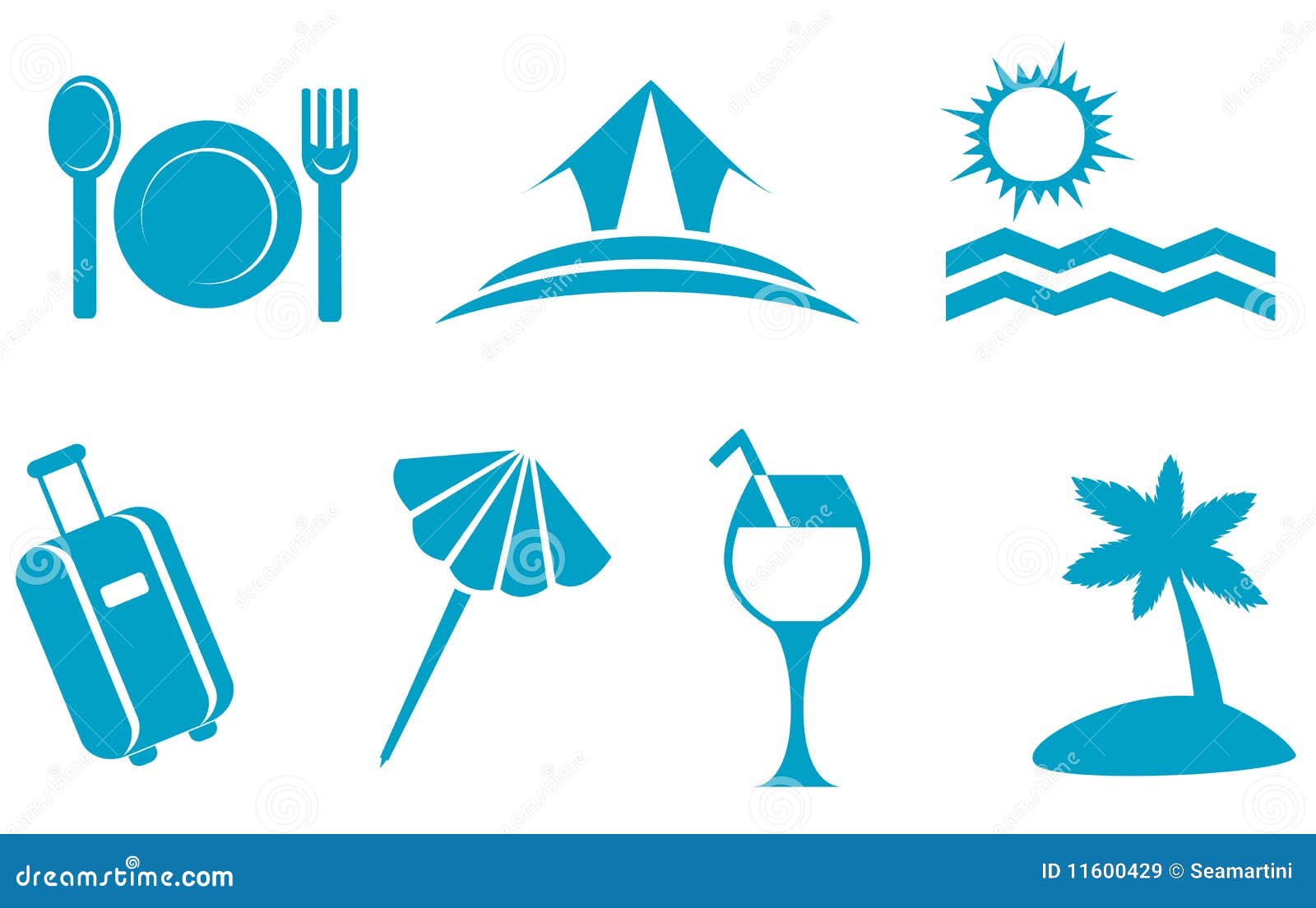 Símbolos do curso ilustração do vetor. Ilustração de tropical - 11600429