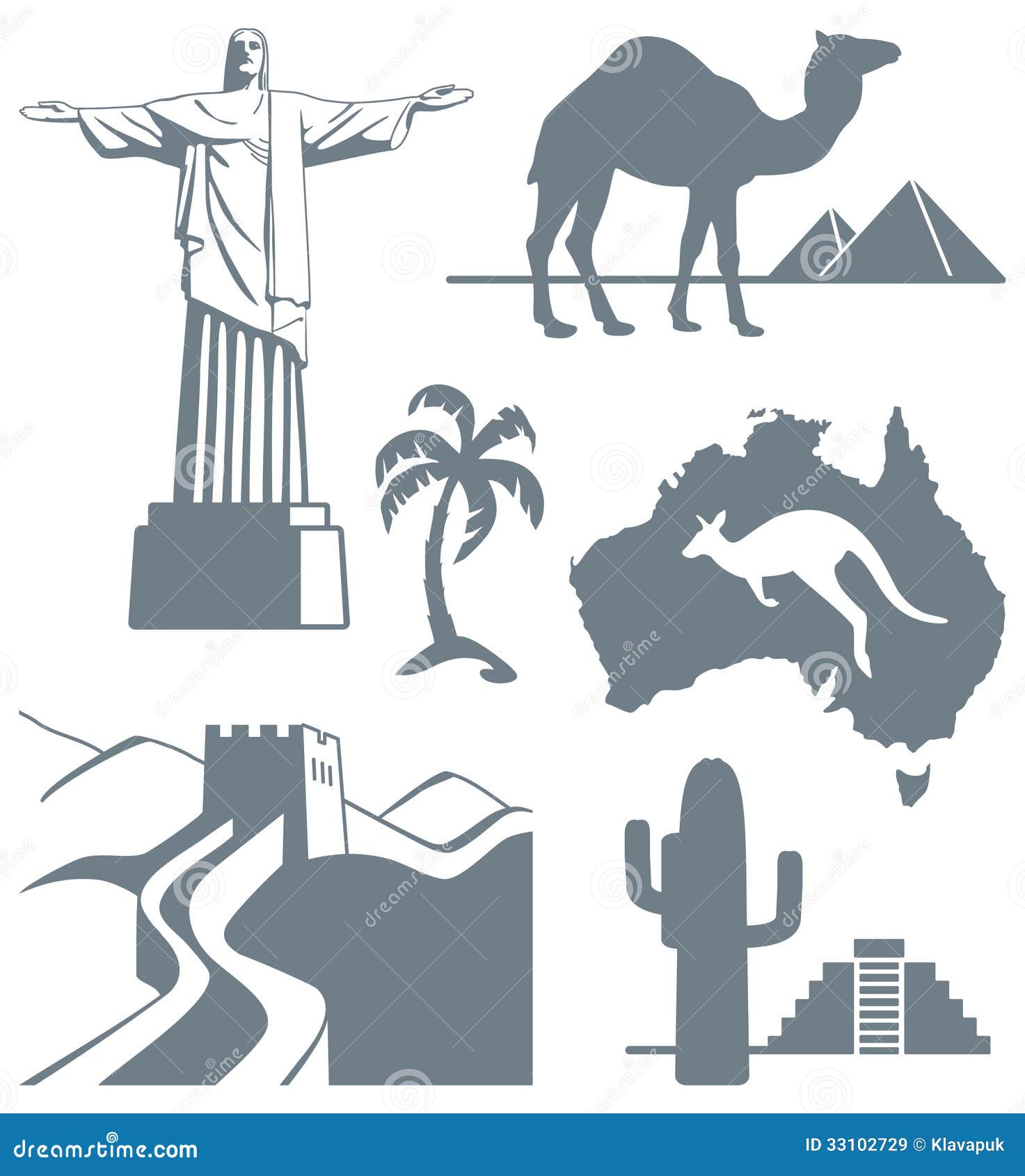 Símbolos do curso ilustração do vetor. Ilustração de cacto - 33102729