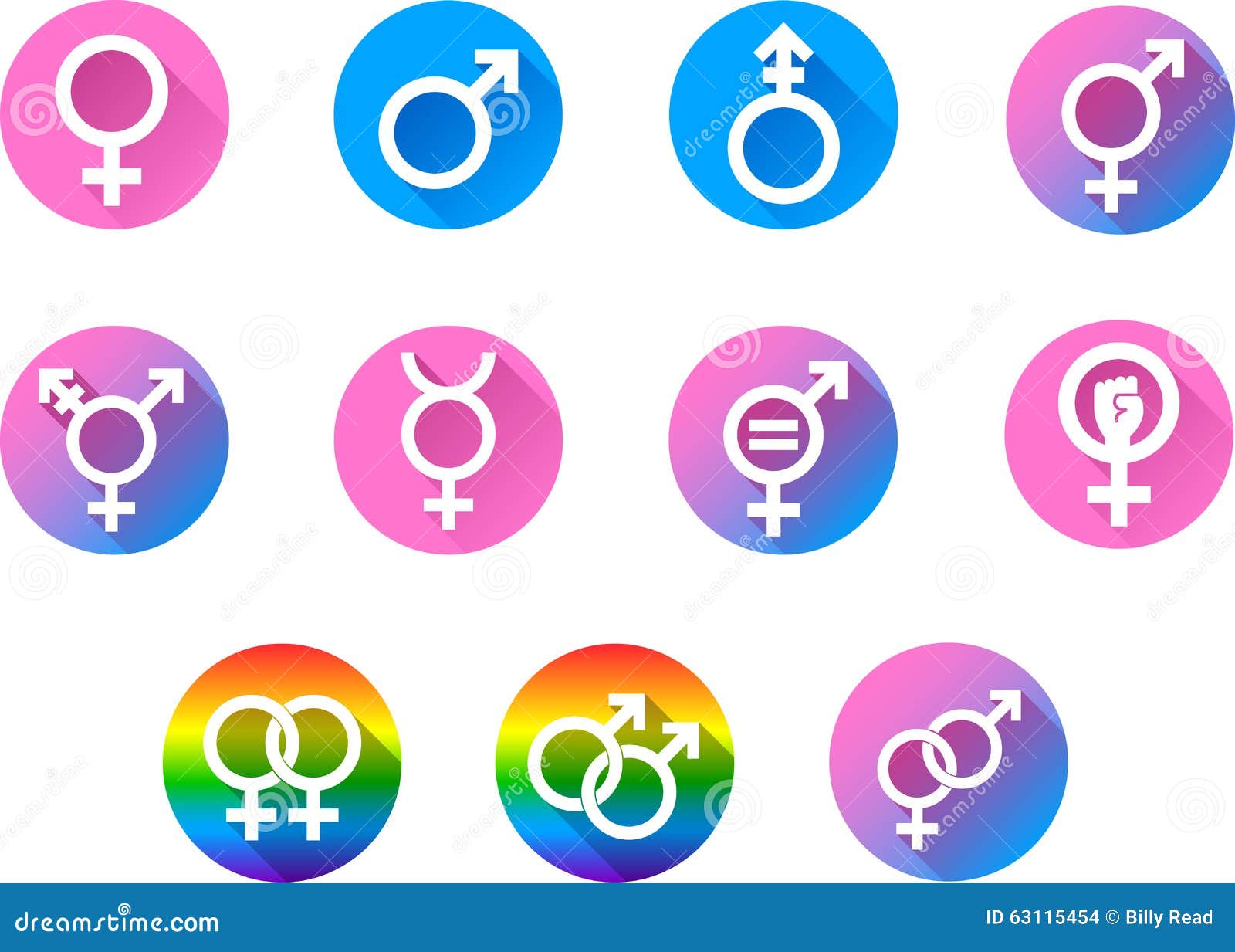 Símbolos do género ilustração do vetor. Ilustração de campanha - 63115454