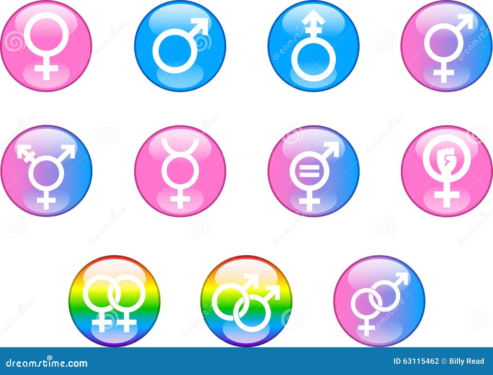 Símbolos do género ilustração do vetor. Ilustração de ambiente - 63115462