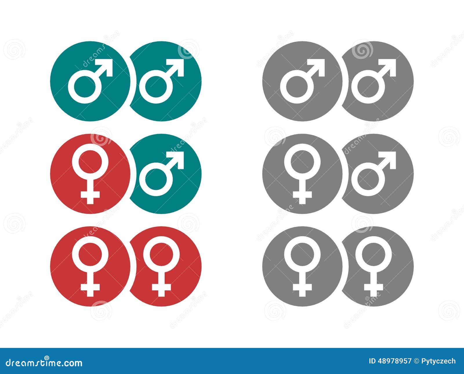 Símbolos Do Gênero Nos Círculos Ilustração do Vetor - Ilustração de ...