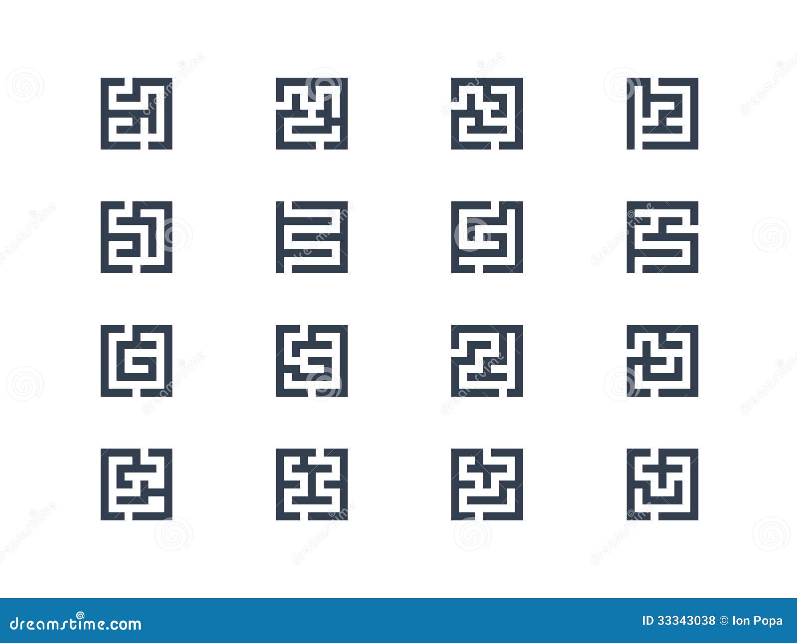 Símbolos do labirinto ilustração do vetor. Ilustração de entrada - 33343038