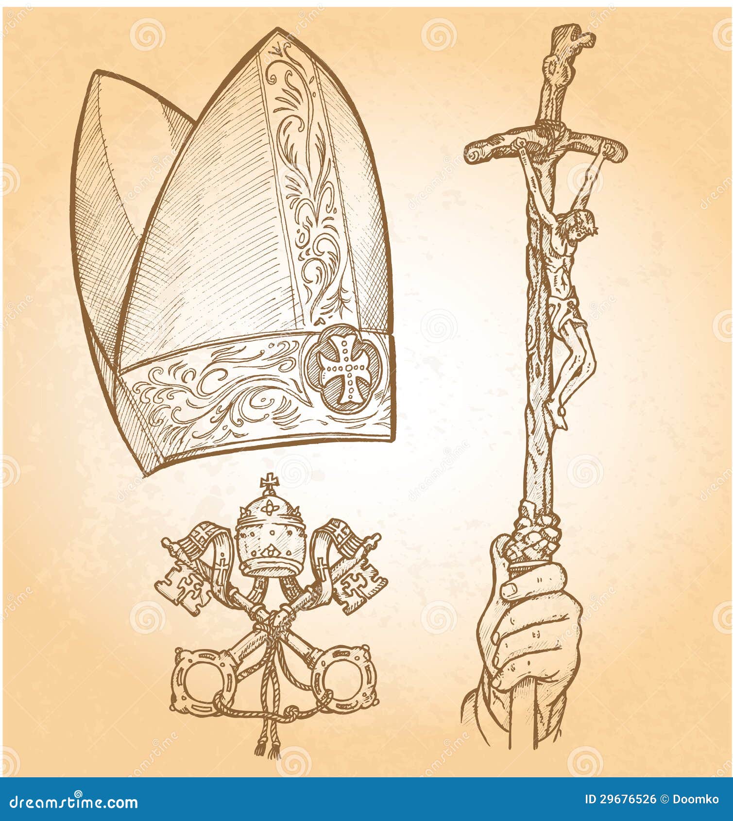 Símbolos do papa foto editorial. Ilustração de elemento - 29676526