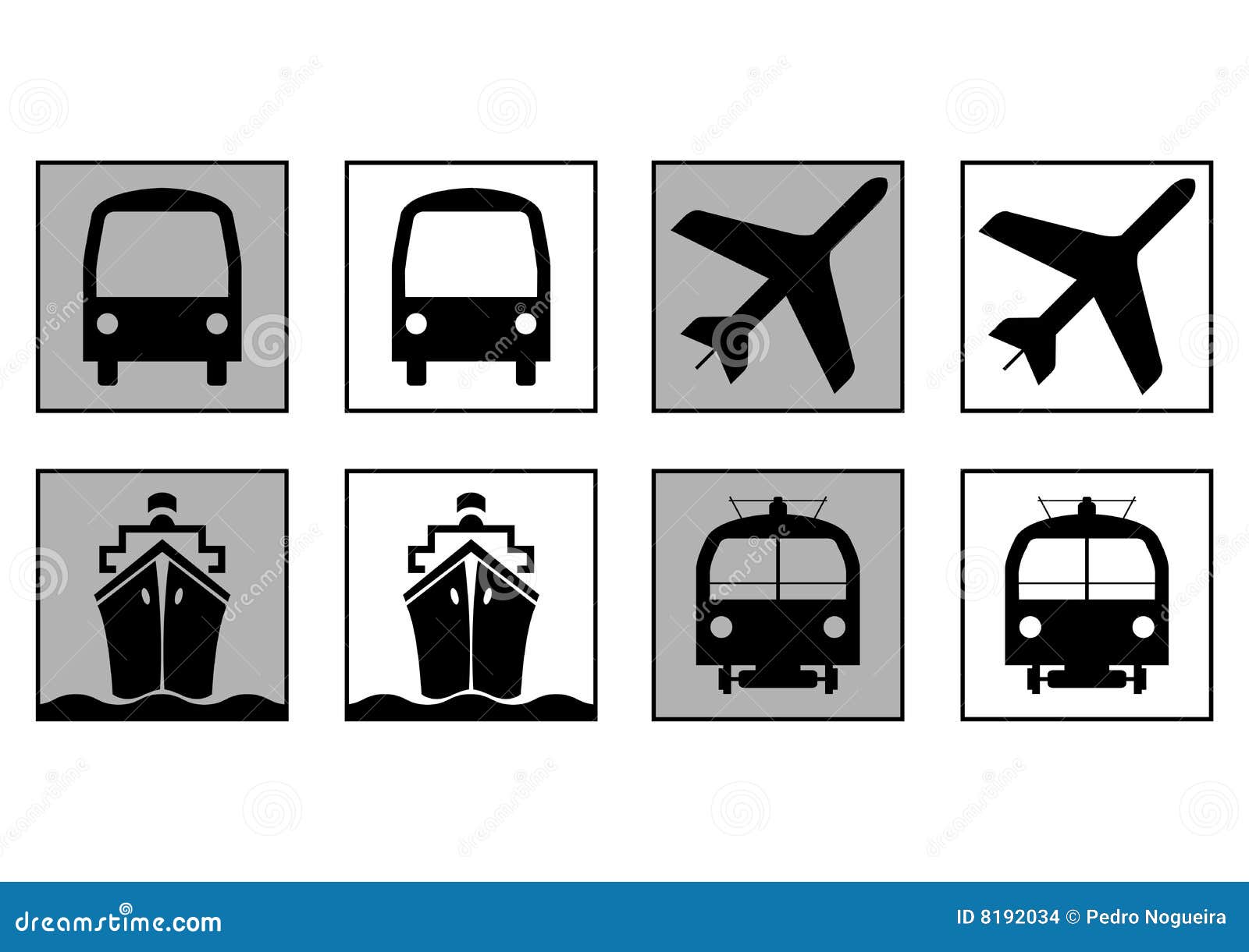 Símbolos do transporte ilustração do vetor. Ilustração de trem - 8192034