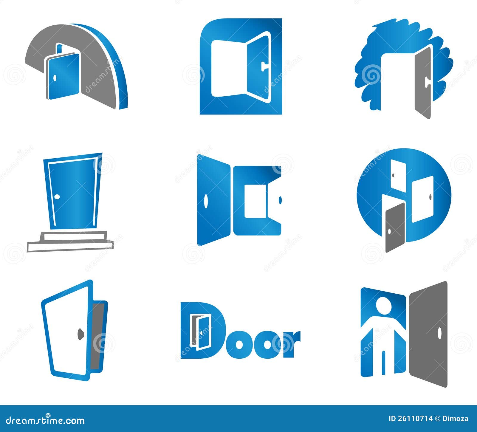 Símbolos e ícones da porta ilustração do vetor. Ilustração de projeto ...