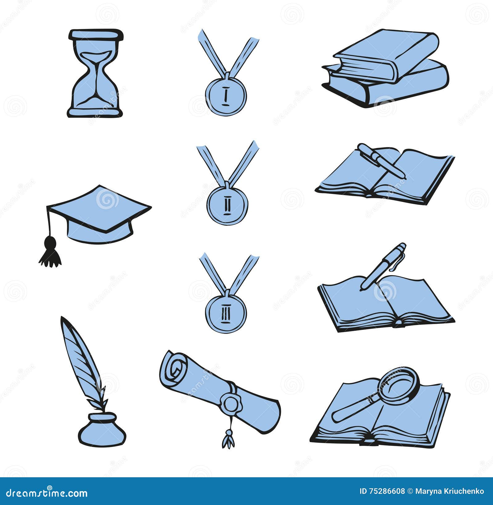 Símbolos Gráficos De Vector De La Educación Ilustración del Vector ...