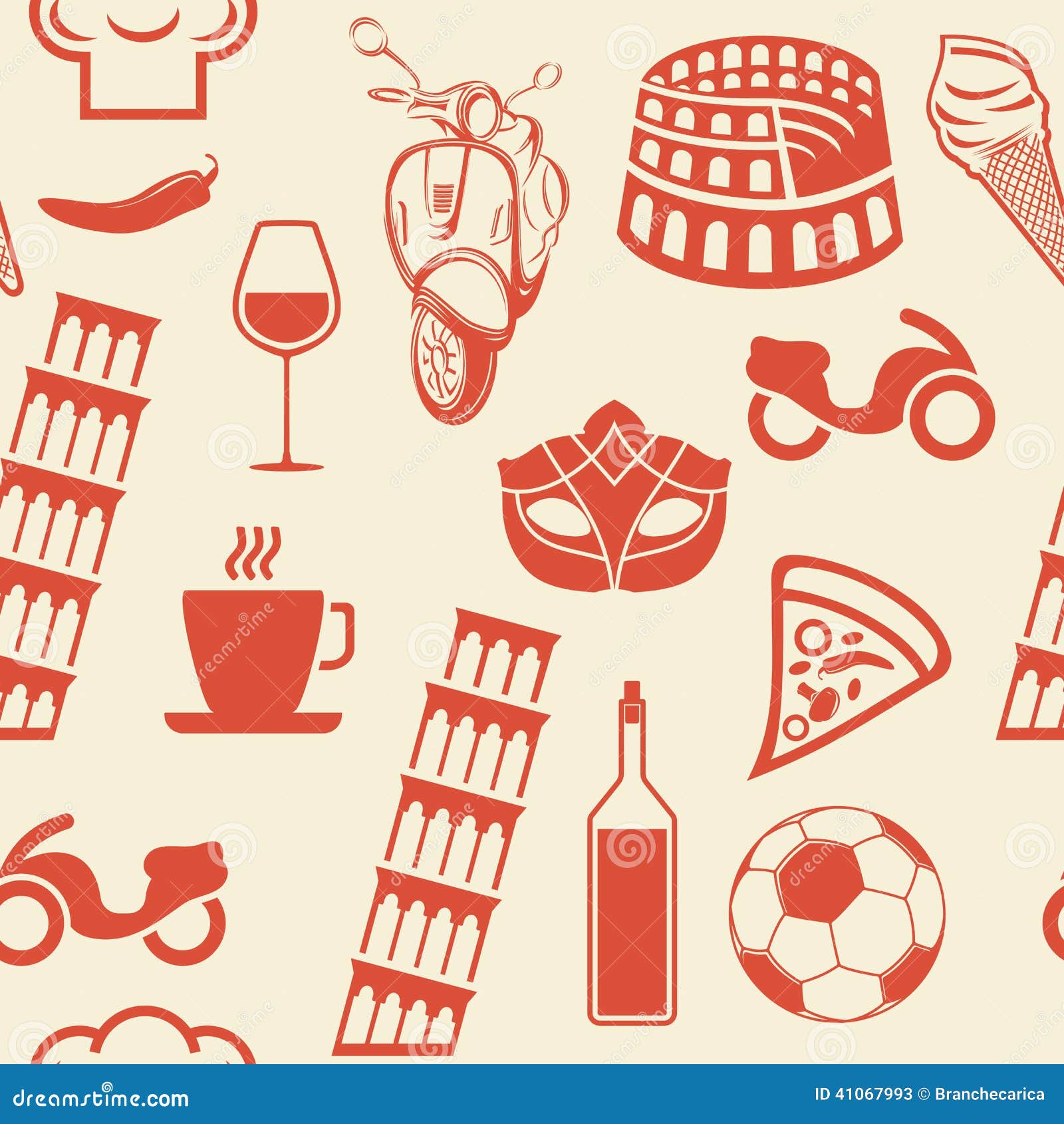 Símbolos italianos ilustração do vetor. Ilustração de projeto - 41067993