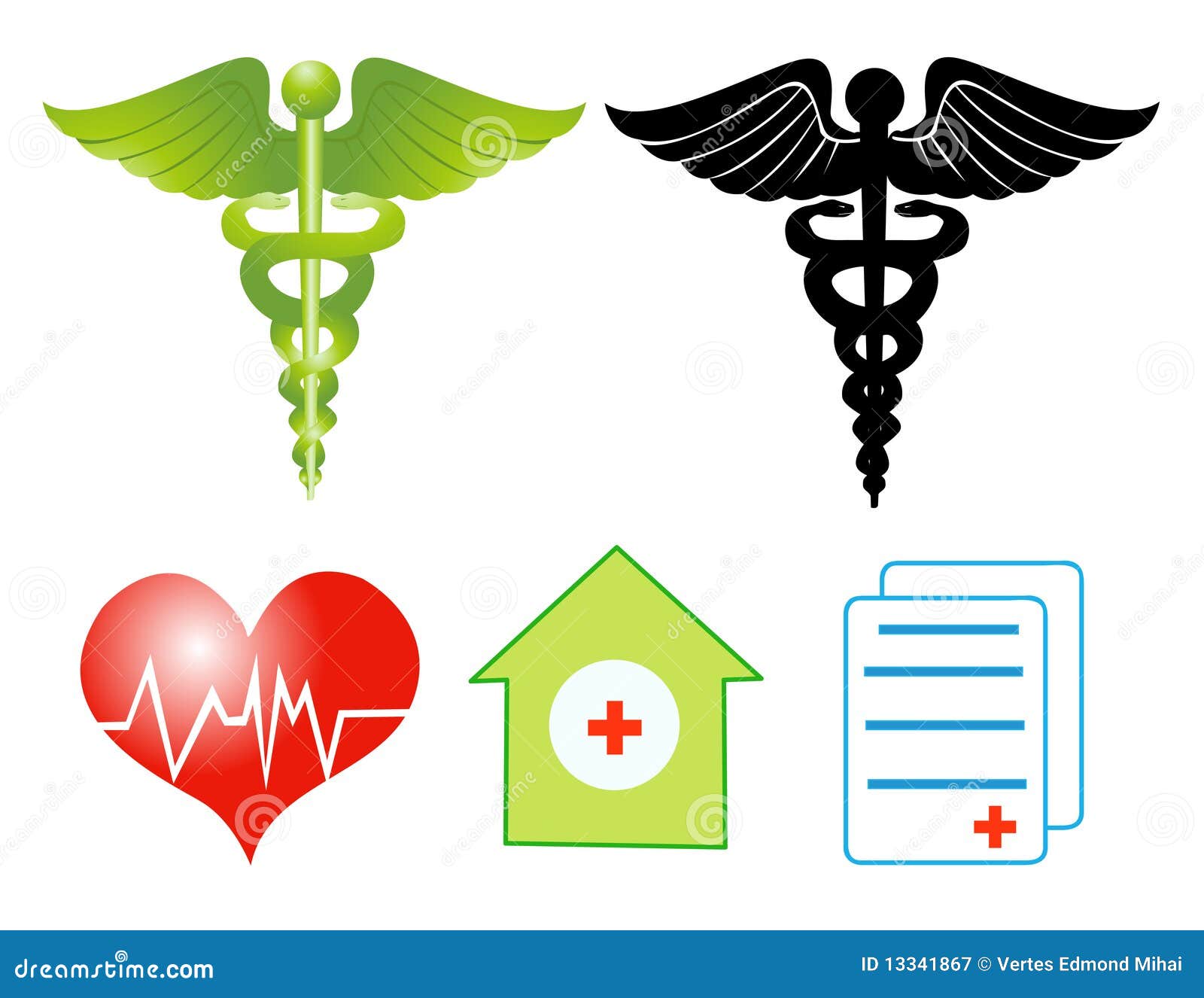 Símbolos médicos ilustración del vector. Ilustración de pulso - 13341867