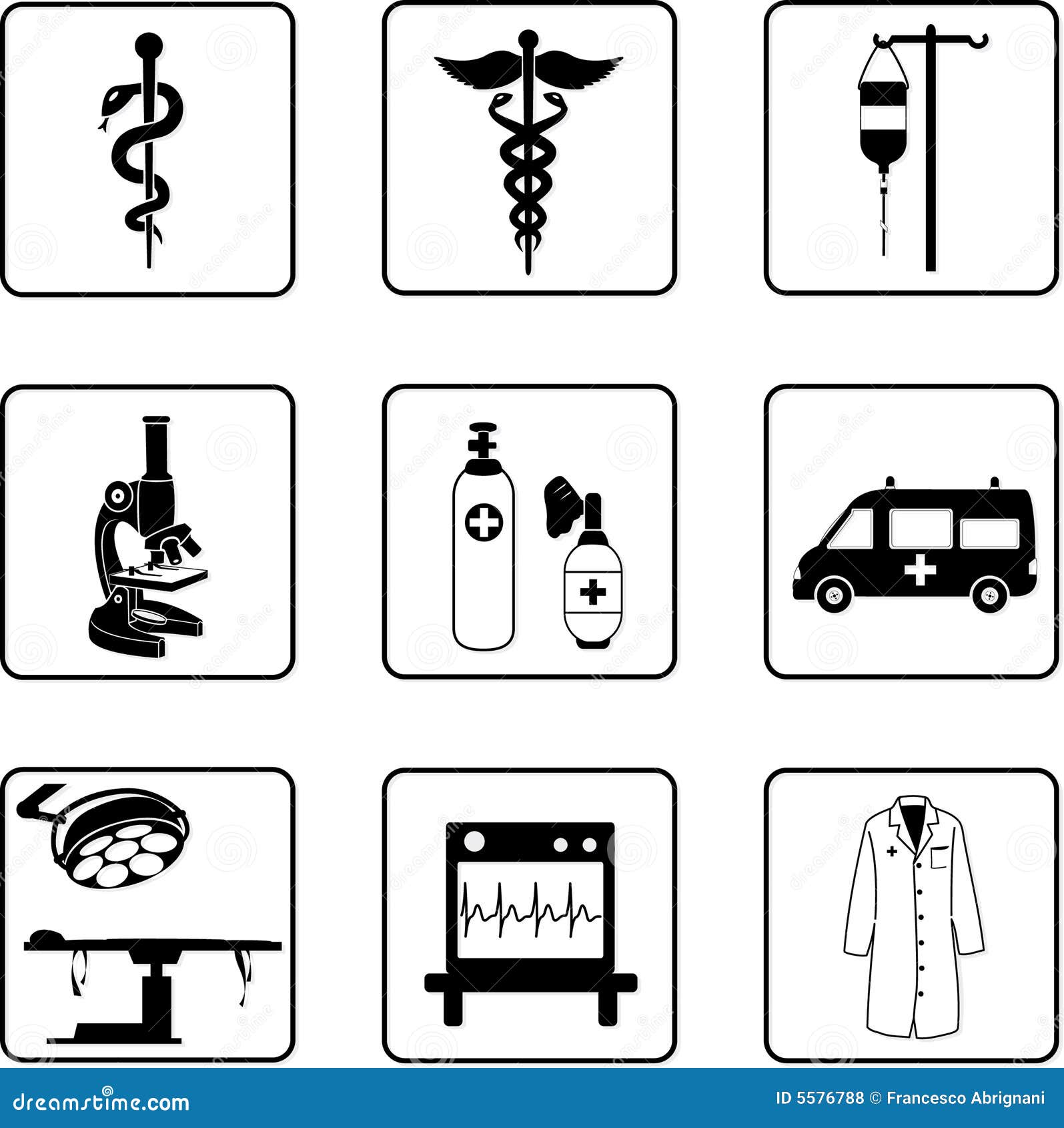 Símbolos Médicos E Equipamento Ilustração do Vetor - Ilustração de ...