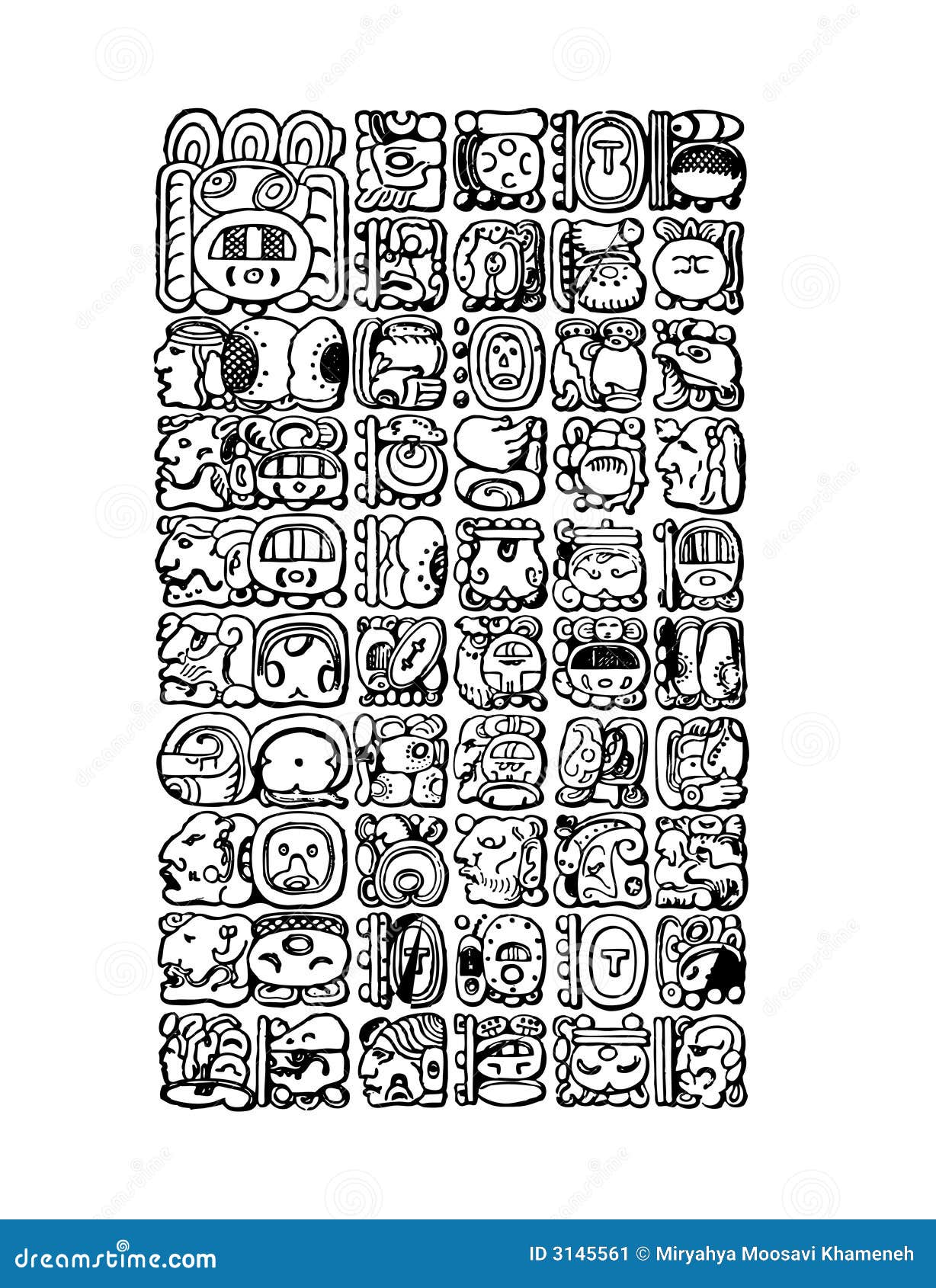 Símbolos mayas ilustración del vector. Ilustración de mito - 3145561